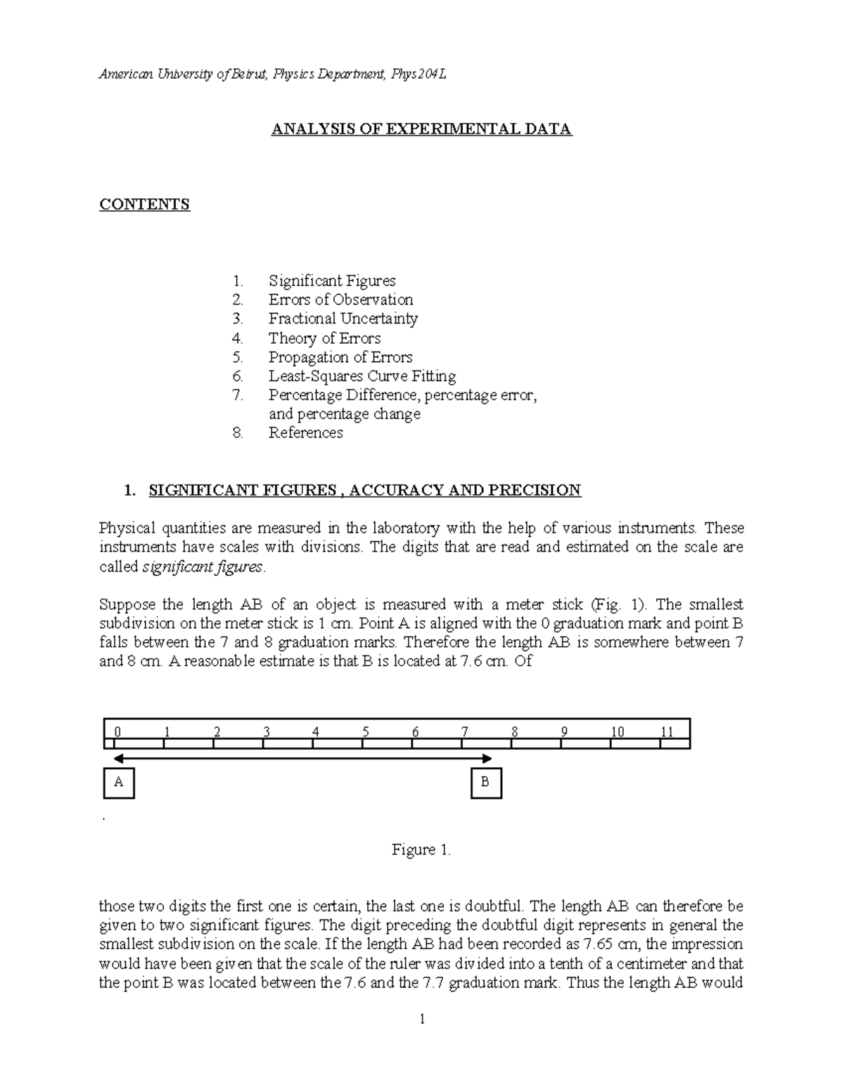 Analysis OF Experimental DATA - ANALYSIS OF EXPERIMENTAL DATA CONTENTS ...