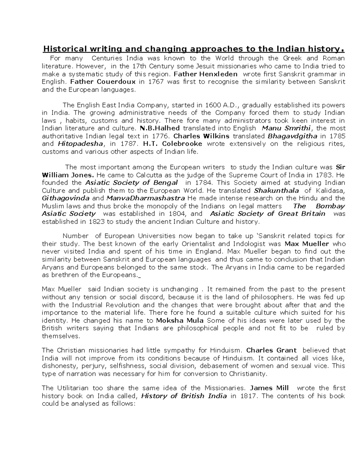 Interpretations - 1st semester history notes - Historical writing and ...