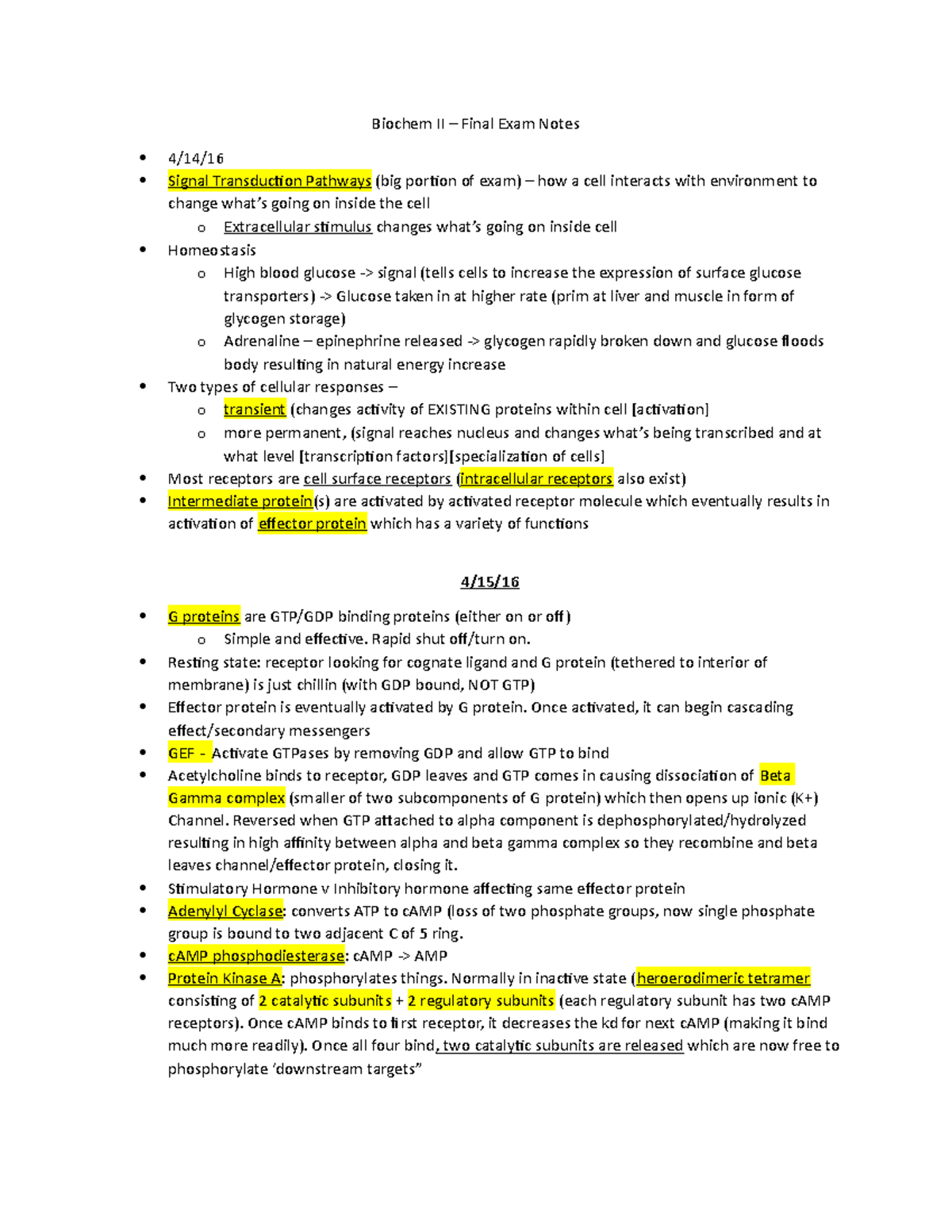 Docx - Summary Biochemistry Cell and Molecular Biology - Biochem II ...