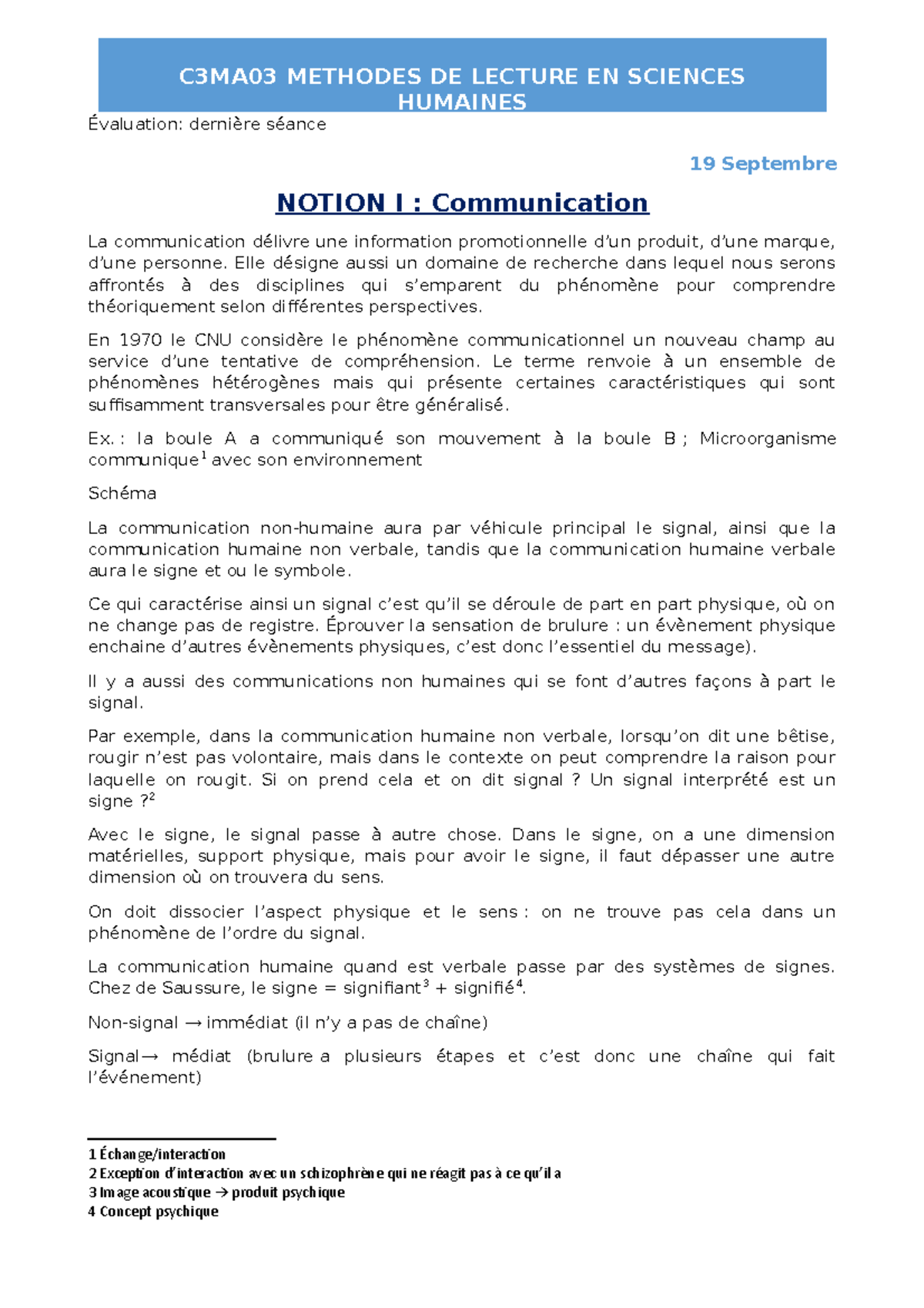 Méthodes de Lecture en Sciences Humaines TD - C3MA03 METHODES DE ...