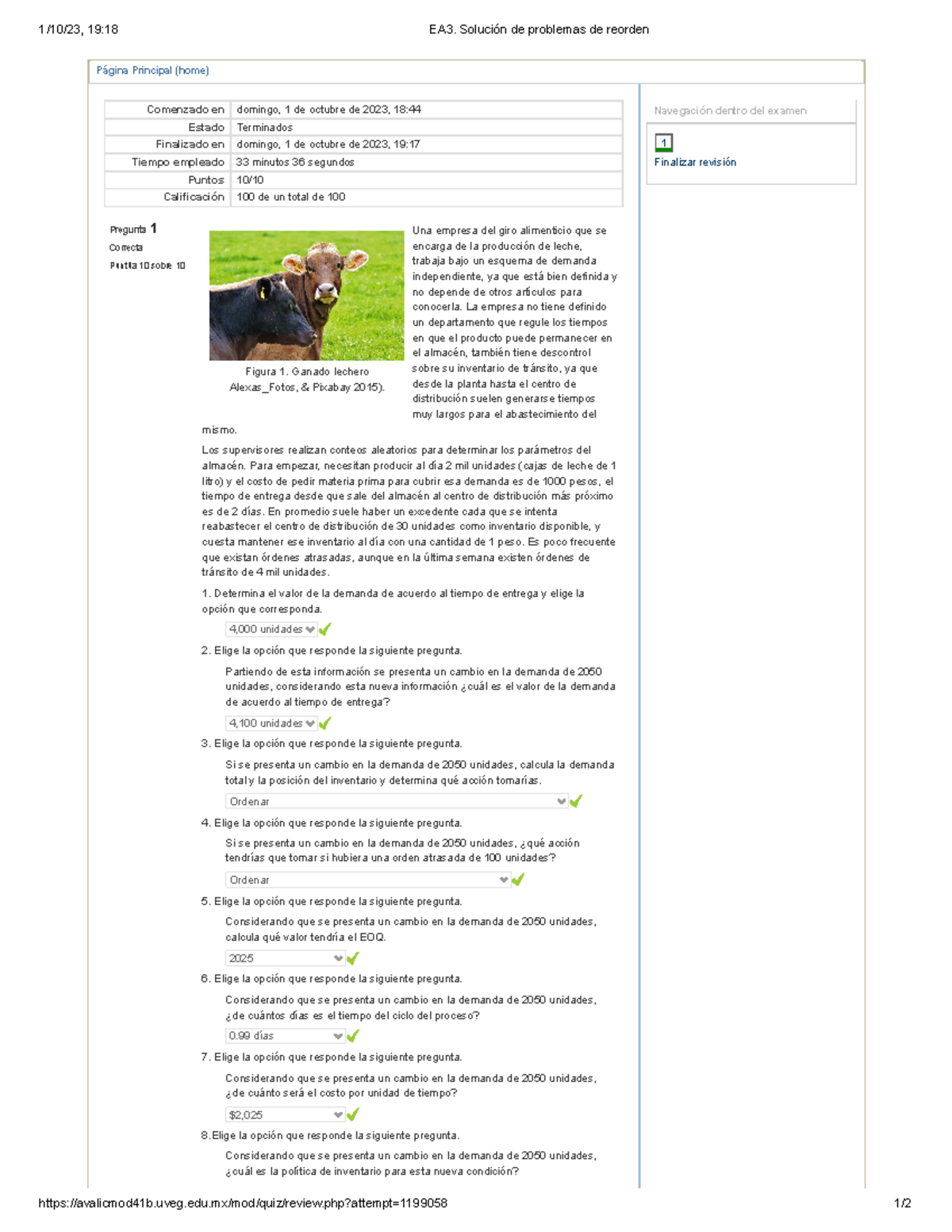 EA3. Respuesta Solución de problemas de reorden - 1/10/23, 19:18 EA3 ...