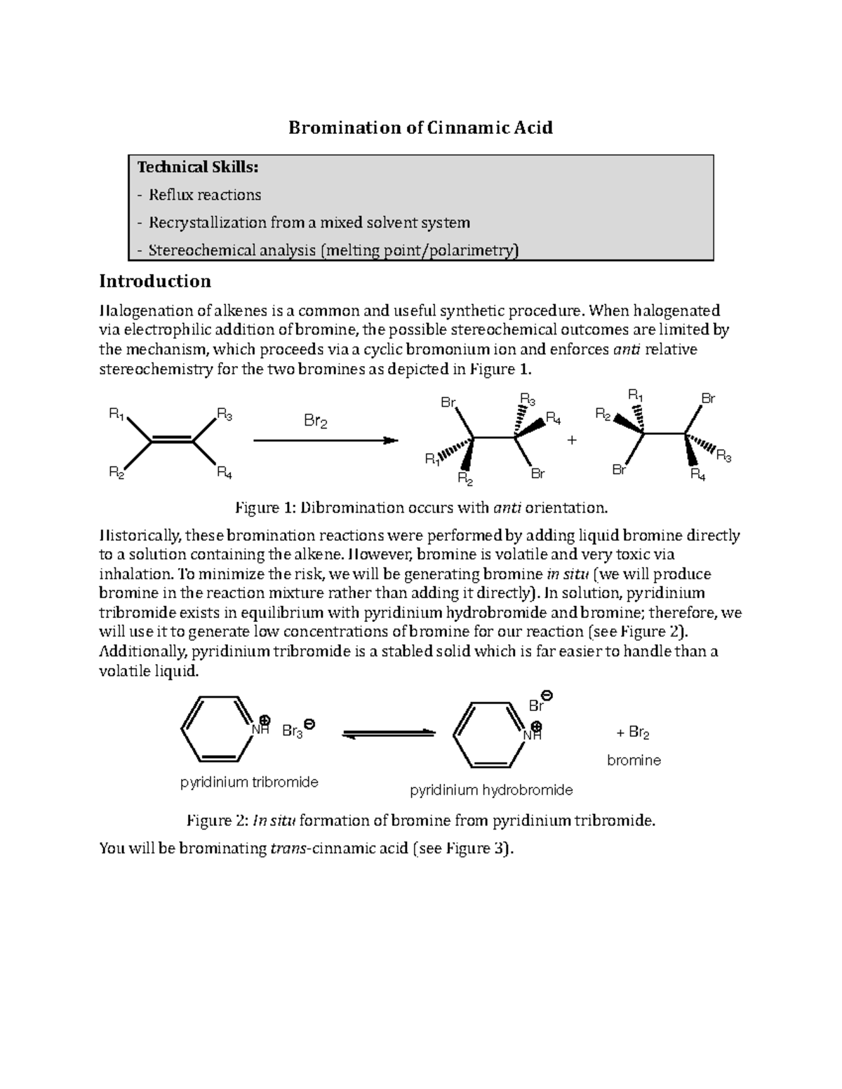 Bromination of Cinnamic Acid - Studocu