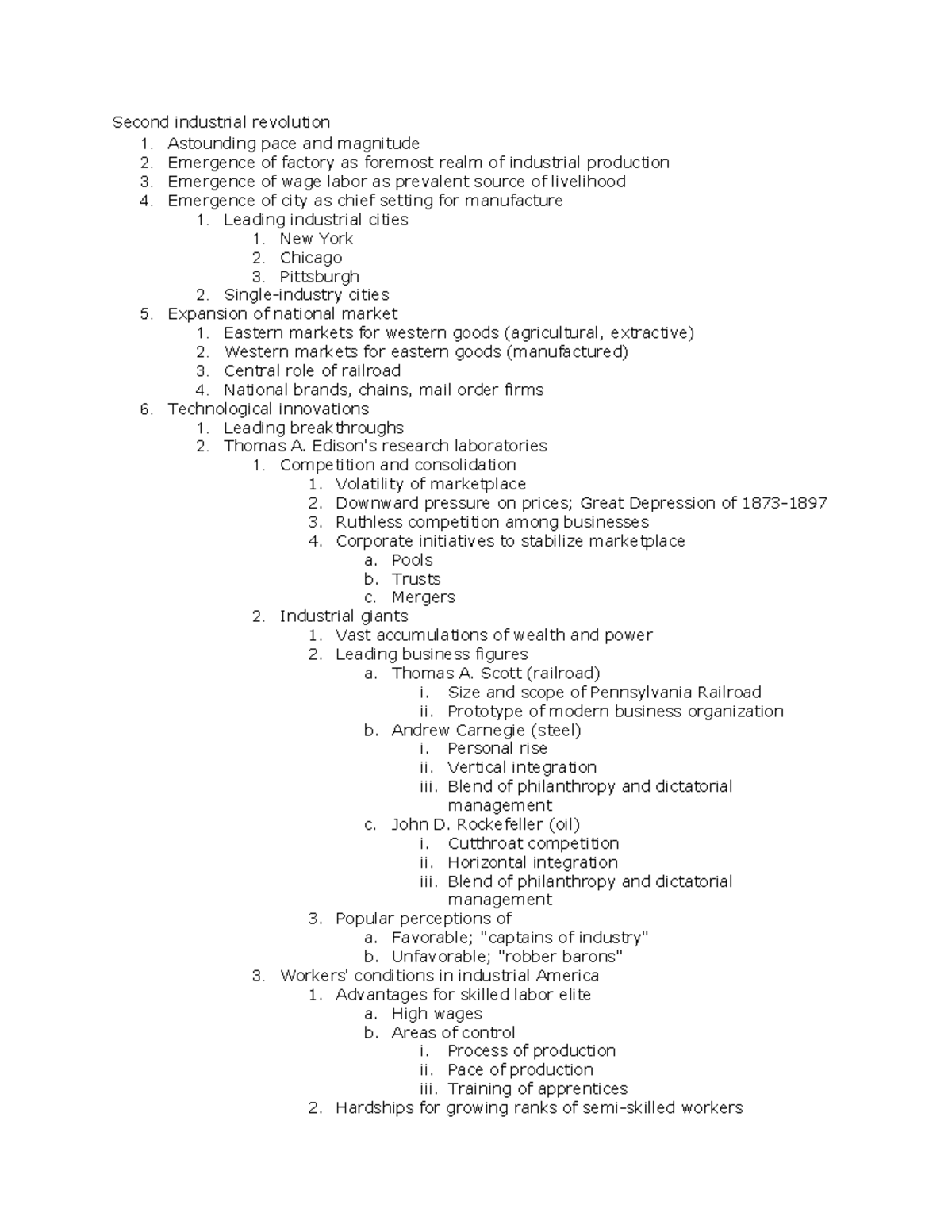 Chapter 16 - America's Gilded Age, 1870-1890 - Second industrial ...