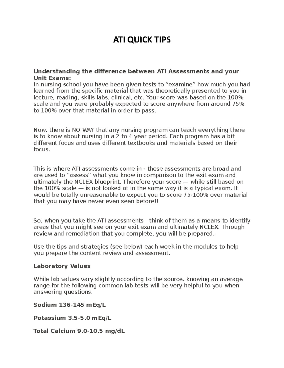 ATI Quick TIPS - study - ATI QUICK TIPS Understanding the difference ...