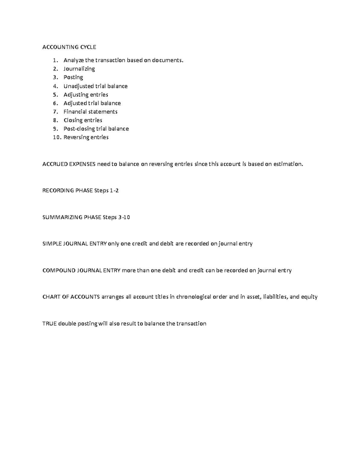 Accounting- Cycle-flashcard - ACCOUNTING CYCLE1. Analyze the ...