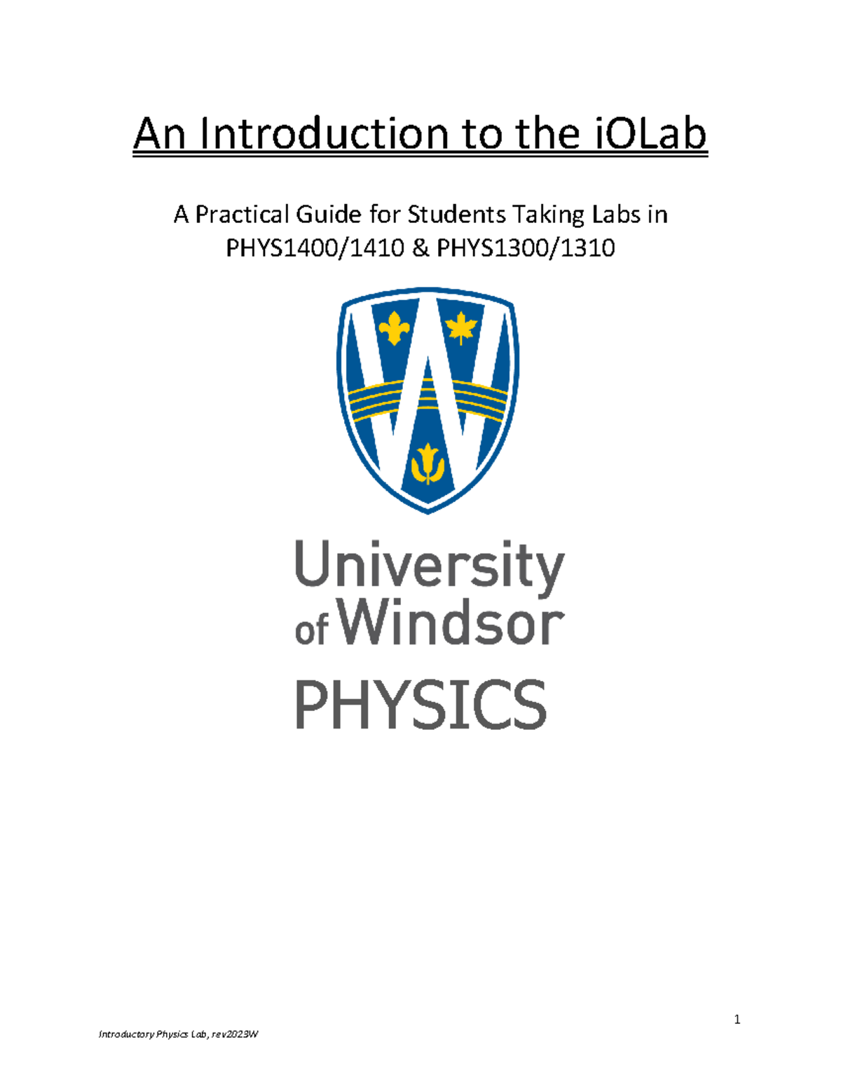 An Introduction to the i OLab - 1 An Introduction to the iOLab A ...