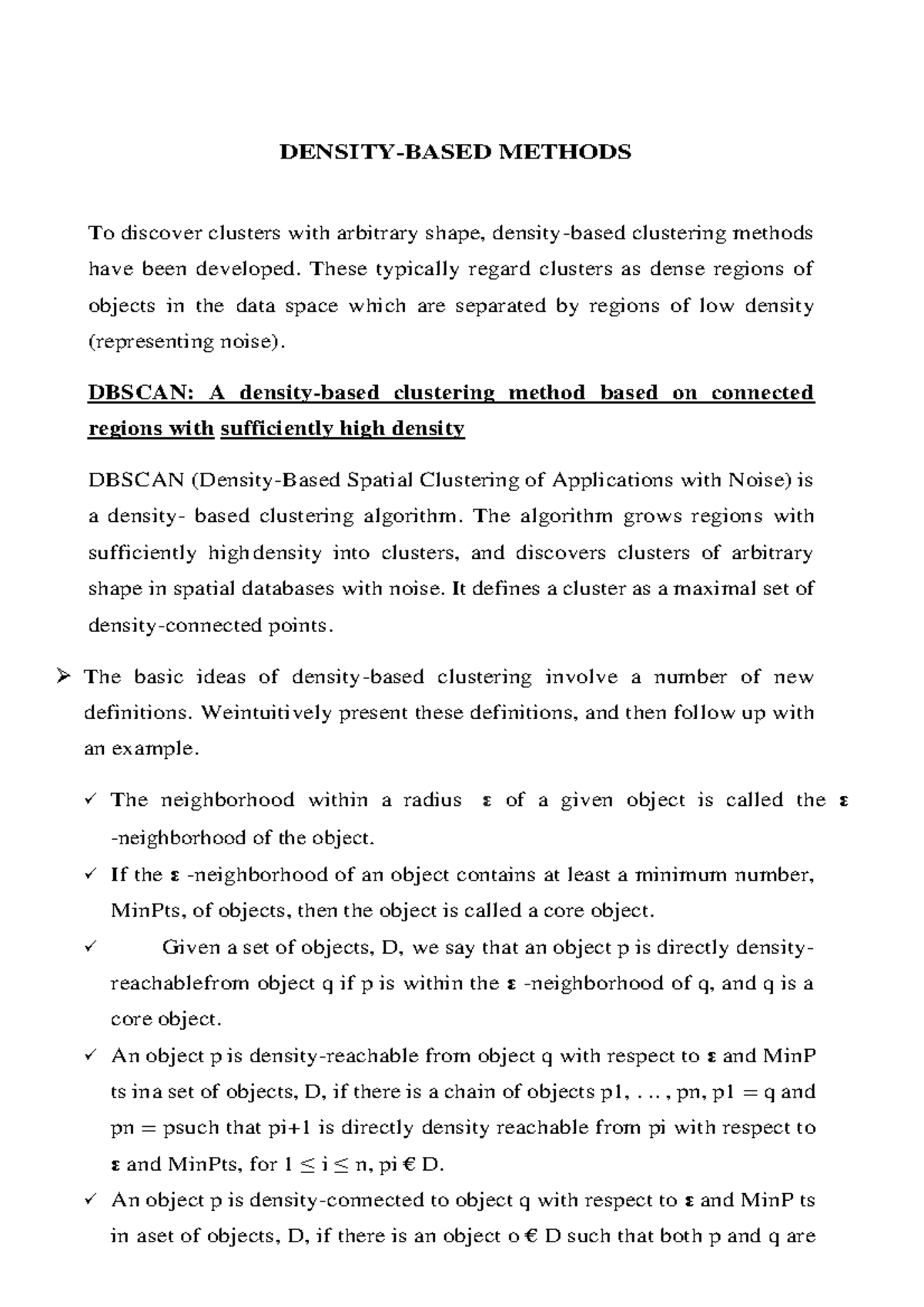 Density- Based Methods- Dbscan - DENSITY-BASED METHODS To discover ...