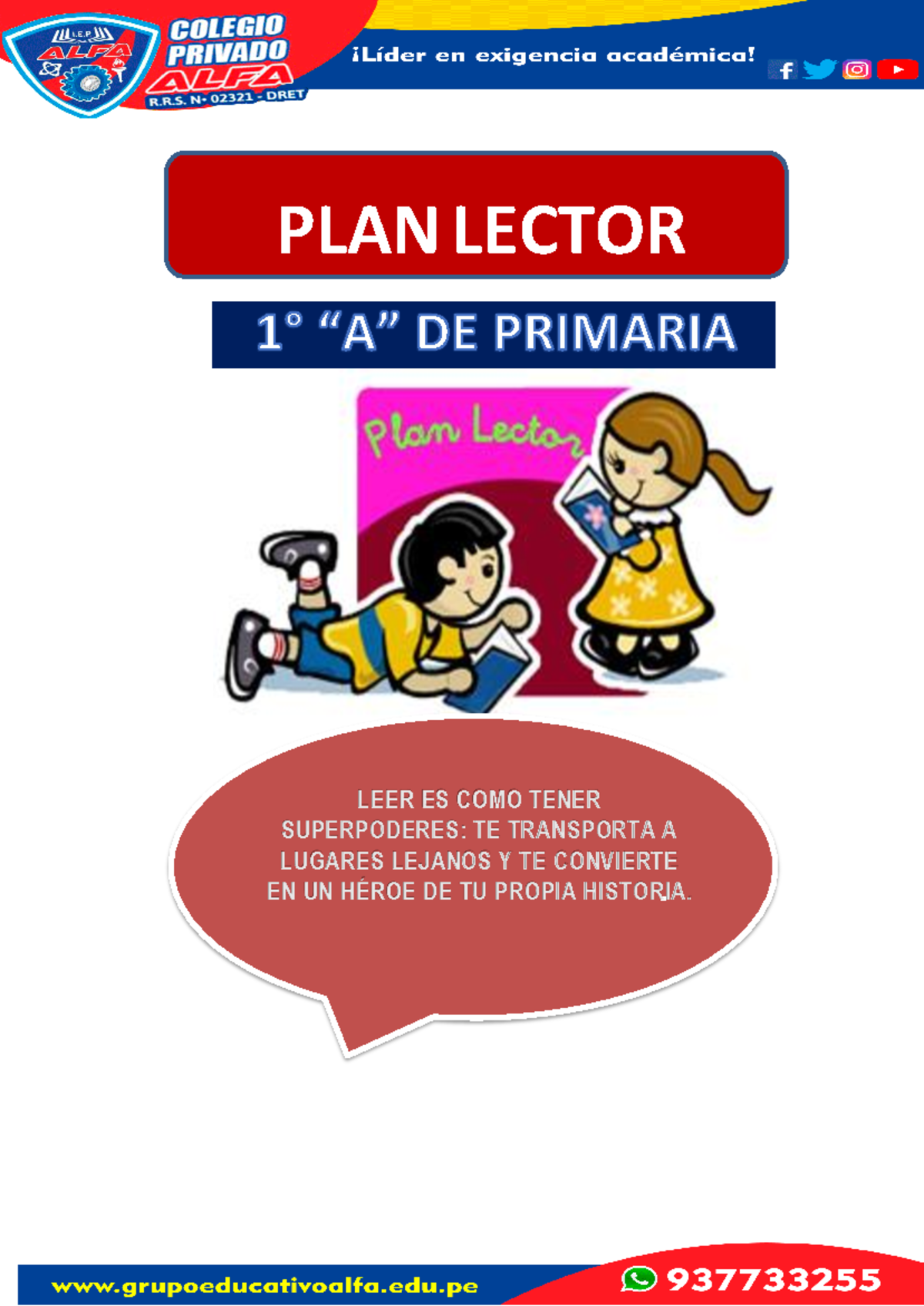 Plan Lector Institucional Primer Grado Plan Lector Leer Es Como