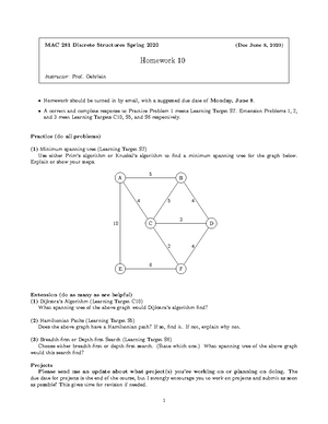 HW5 - HWS - MAC 281 Discrete Structures Spring 2020 (Due April 27, 2020 ...