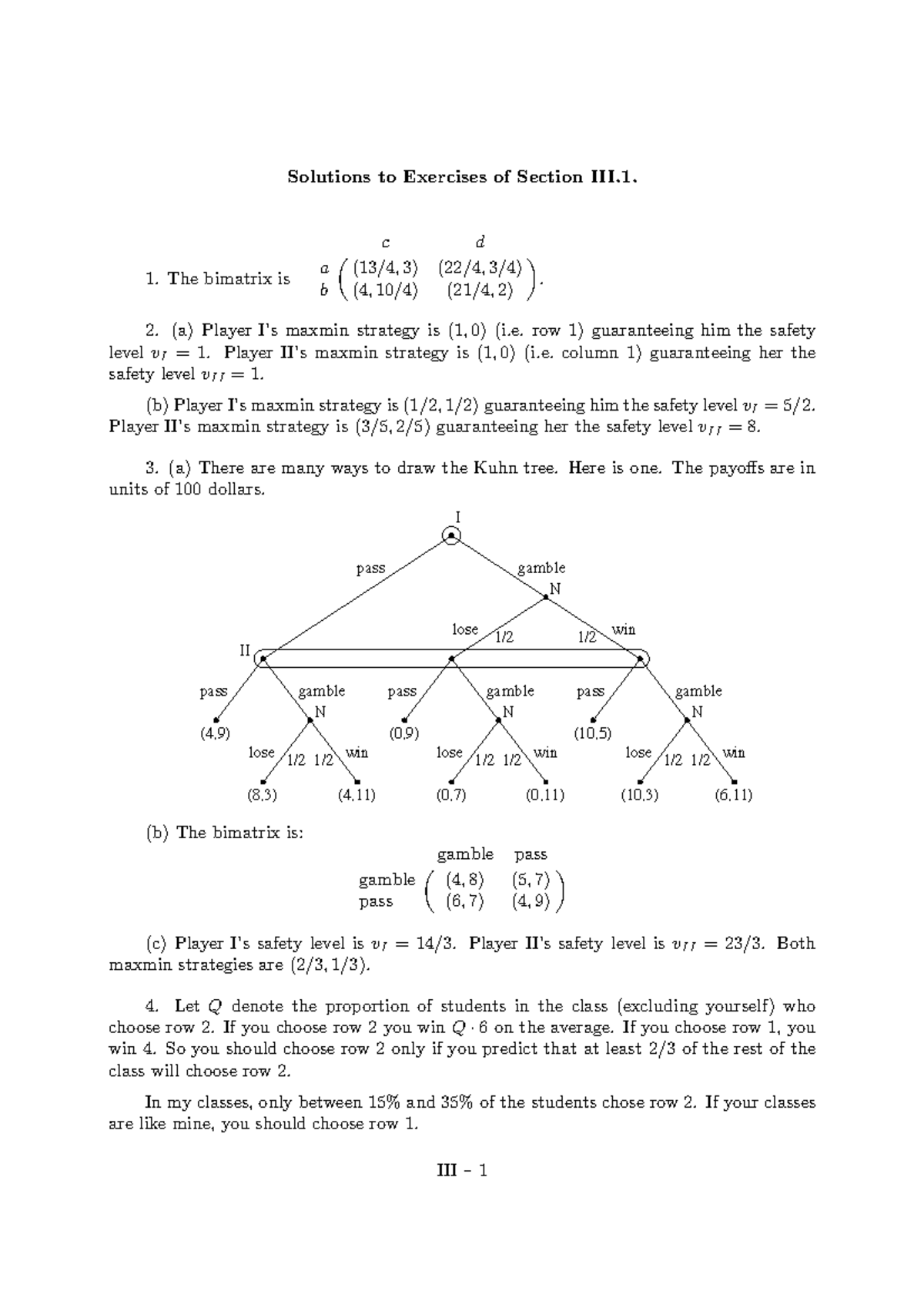 Sol3 - Solution of part 3 - Solutions to Exercises of Section III. The ...