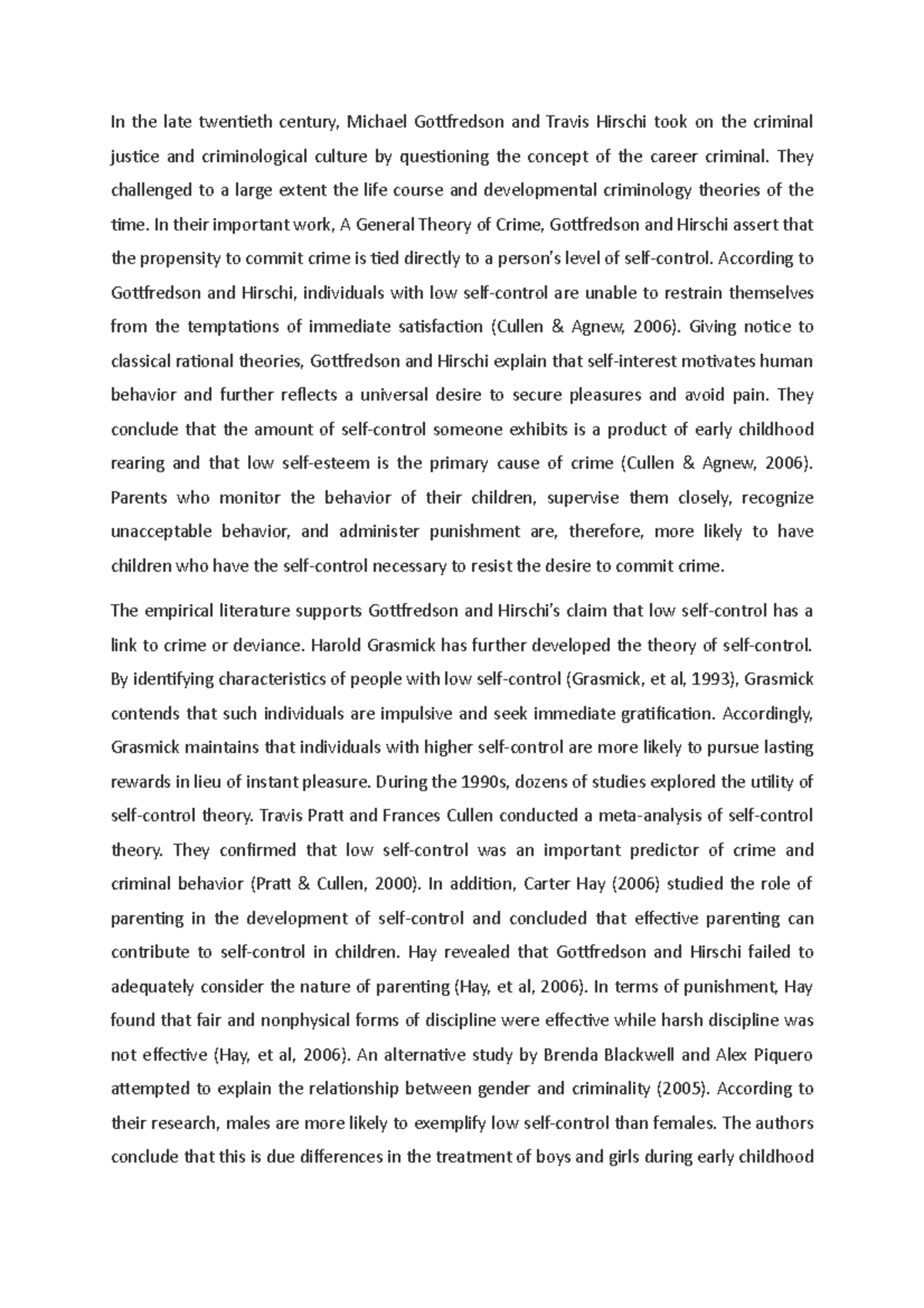 A general theory of crime review 2 - In the late twentieth century ...