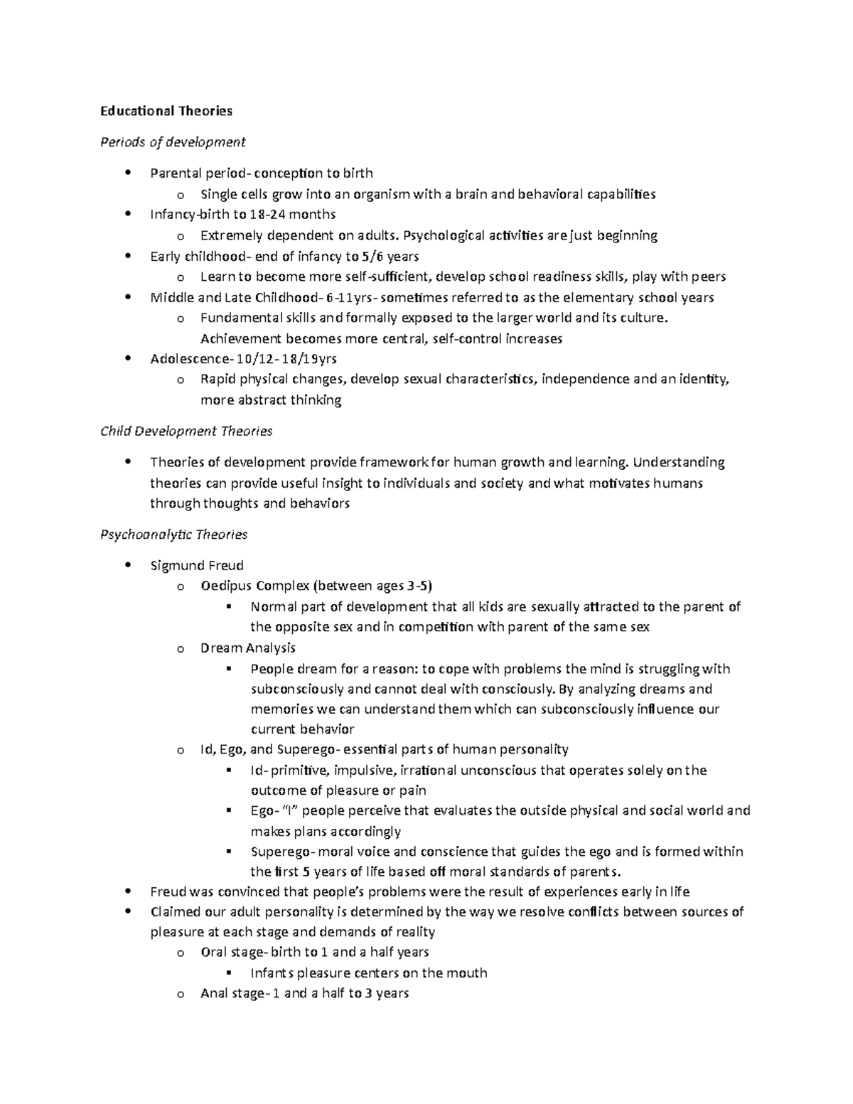 ECE-130T1 Educational Theories Powerpoint Notes - Educational Theories ...