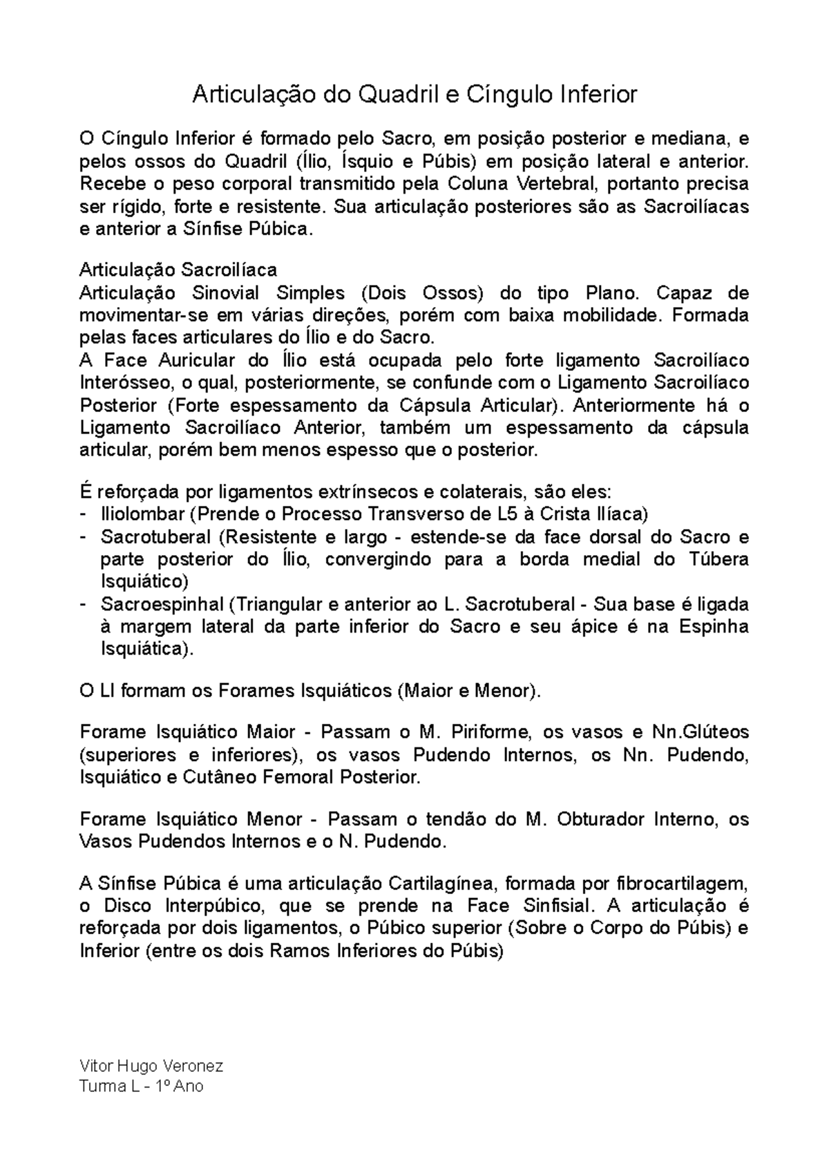 Articulação do Quadril e Cíngulo Inferior - Articulação do Quadril e ...