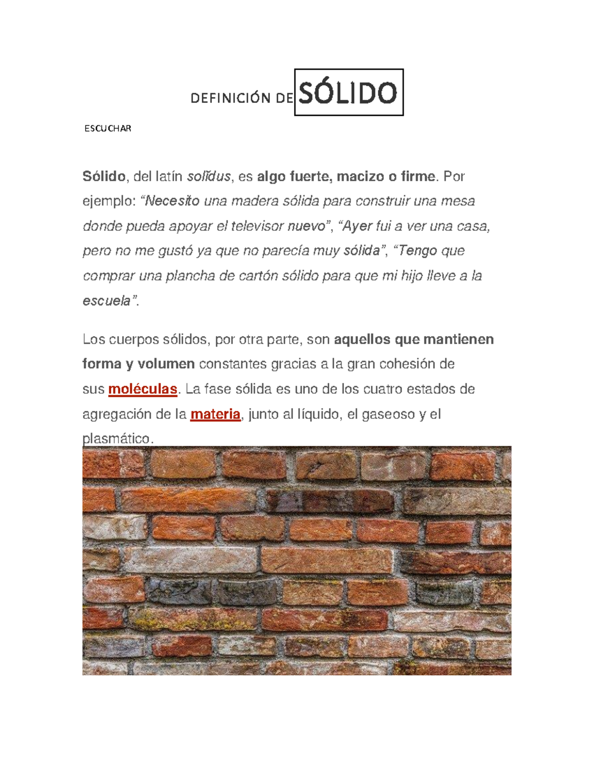 Solidos - Descripción y clasificación - DEFINICI”N DE S”LIDO ESCUCHAR ...