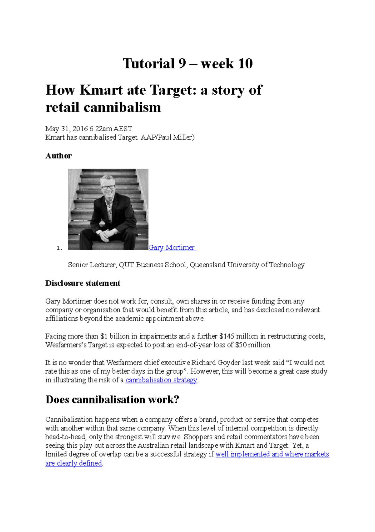 Tutorial 9 - week 10 - Helpful for exams and assessments - Tutorial 9 ...