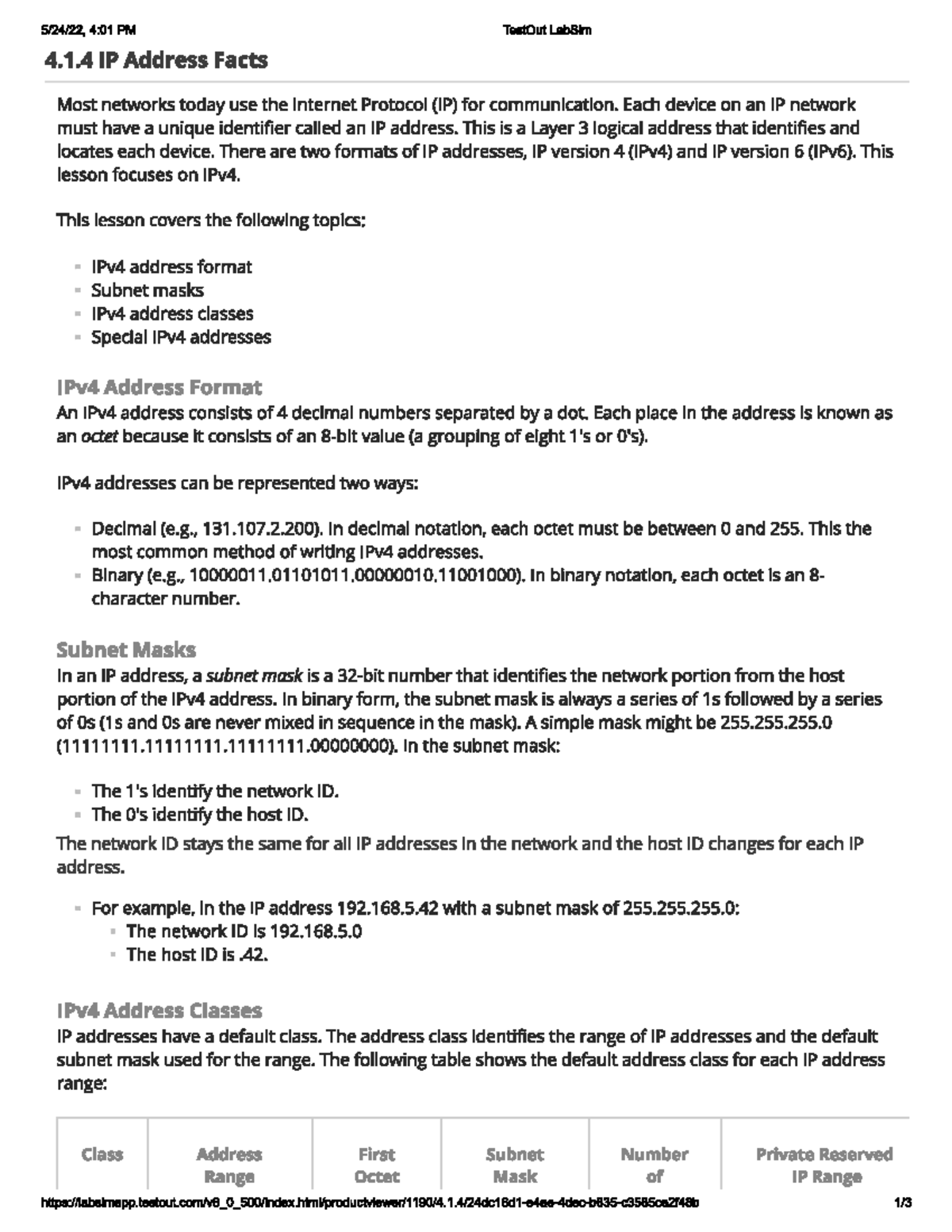 IP Address Facts - IT-212 - Studocu
