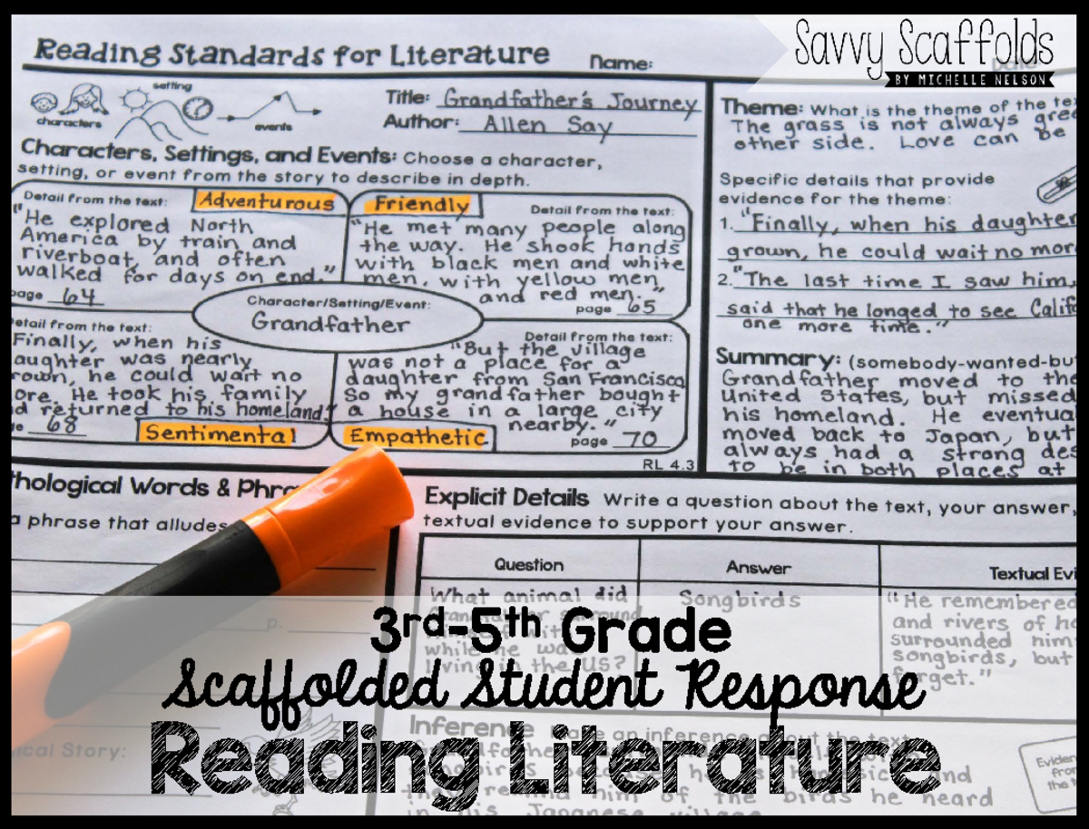 Scaffolded Student Response Reading Literature - Studocu