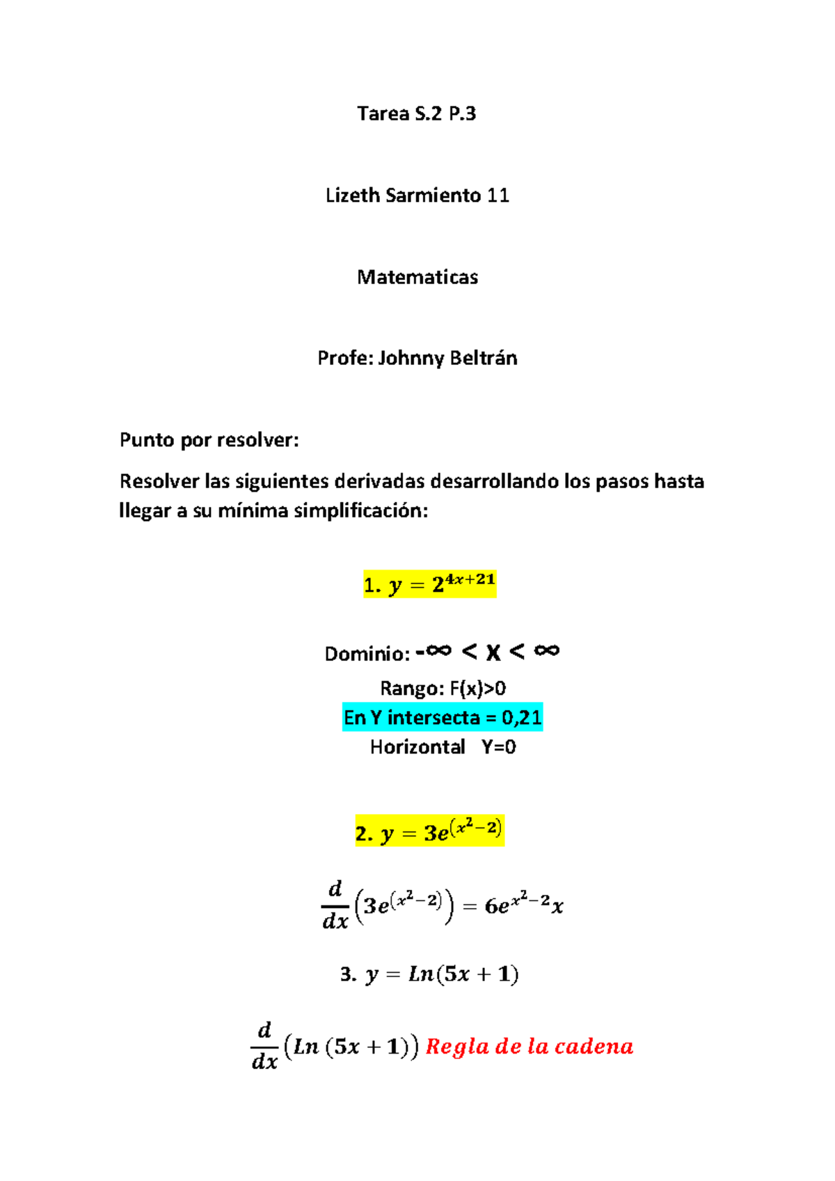 3P B1 S2 tarea 2 M 11 - Tarea S P. Lizeth Sarmiento 11 Matematicas Profe: Johnny Beltrán Punto ...