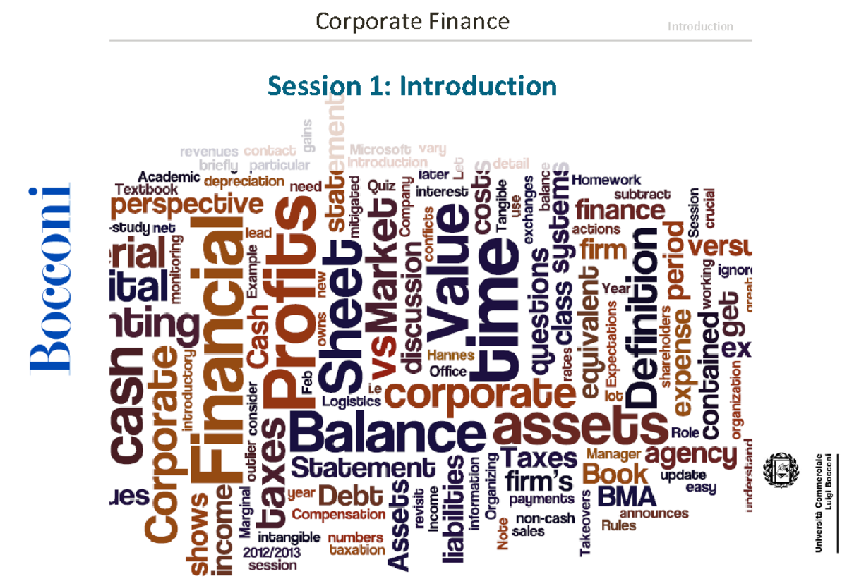 Session 1 - NSV - slide professore - Session 1 Introduction 1 Corporate ...