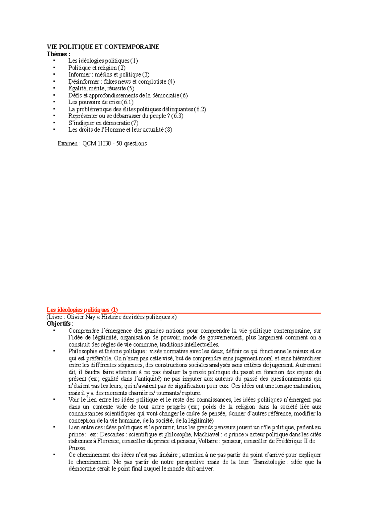 VIE Politique ET Contemporaine complet - VIE POLITIQUE ET CONTEMPORAINE ...