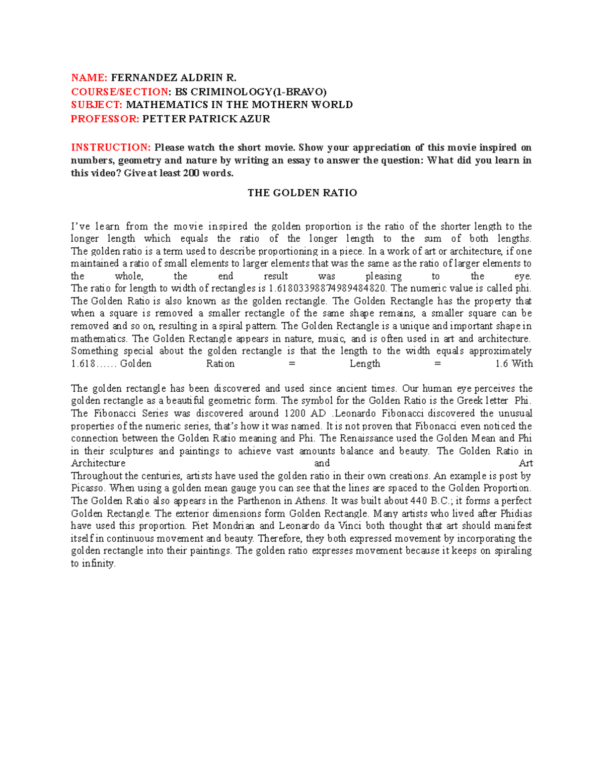 Fernandez- Aldrin-R - HOPE CAN HELP - NAME: FERNANDEZ ALDRIN R. COURSE ...