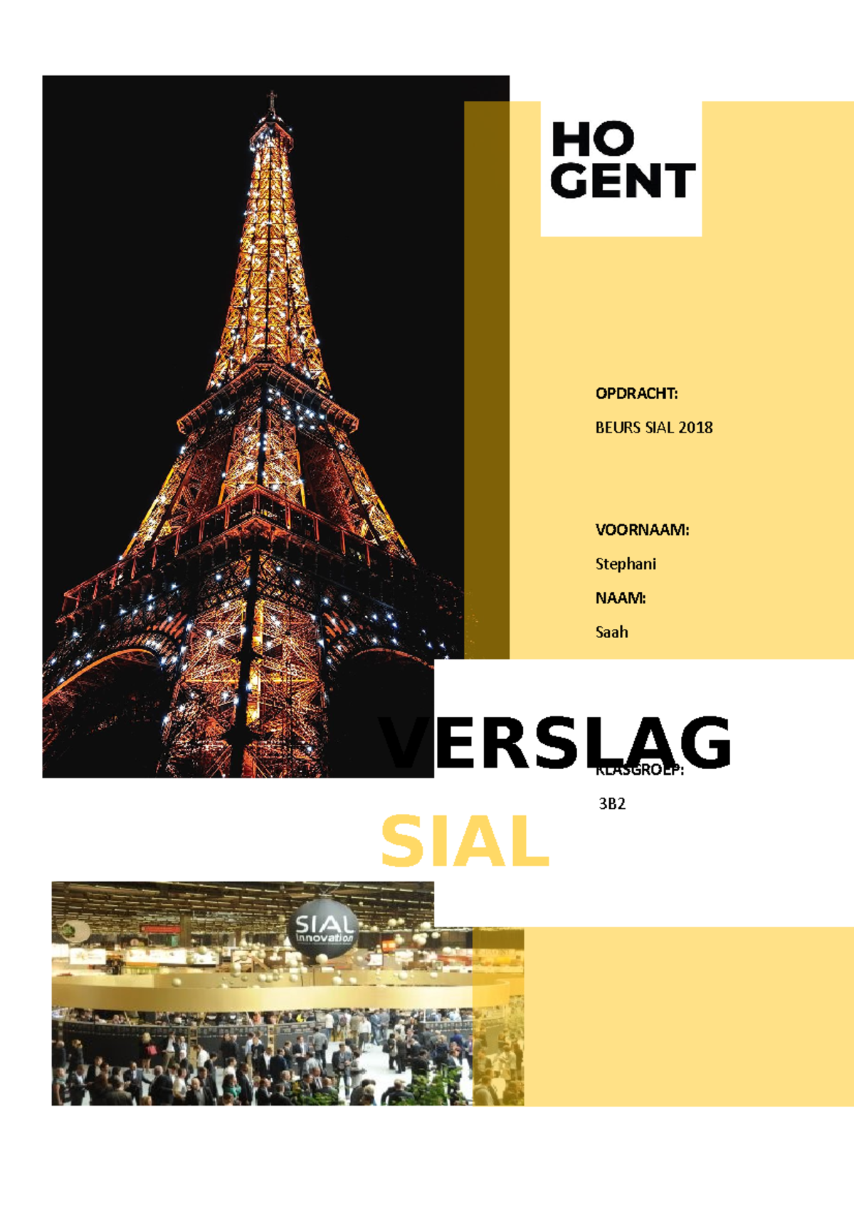 Template sial - VERSLAG SIAL OPDRACHT: BEURS SIAL 2018 VOORNAAM ...
