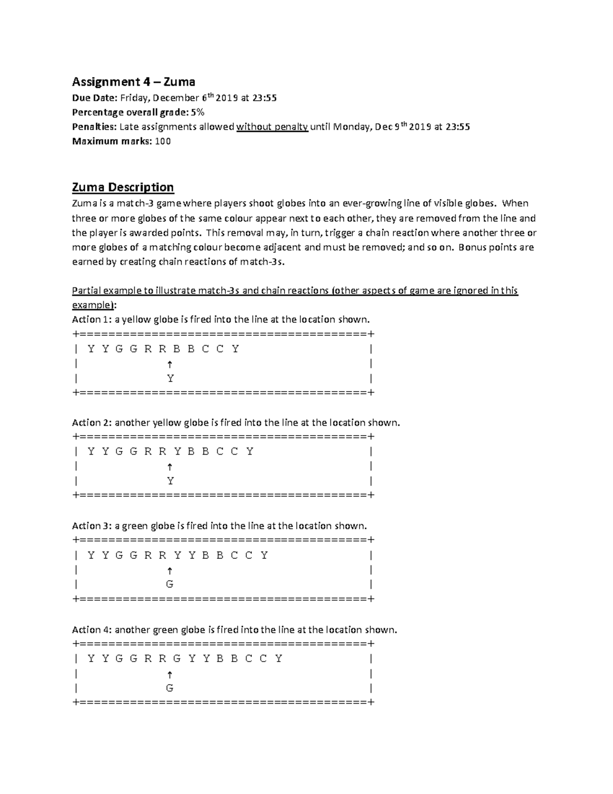 Assignment 4 - Zuma r1 - Warning: TT: undefined function: 32 Assignment 4 – Zuma Due Date ...