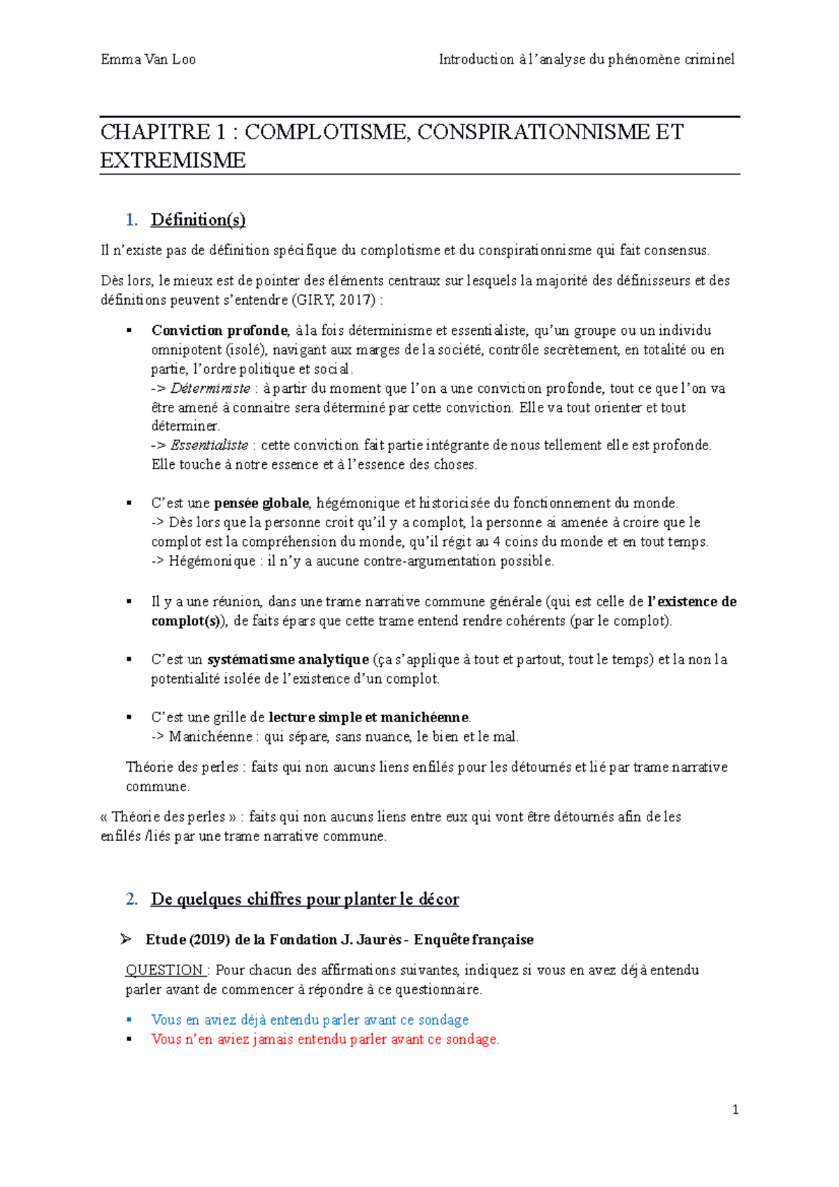 Complotisme - complet - Théories criminologiques - ULiège - Studocu