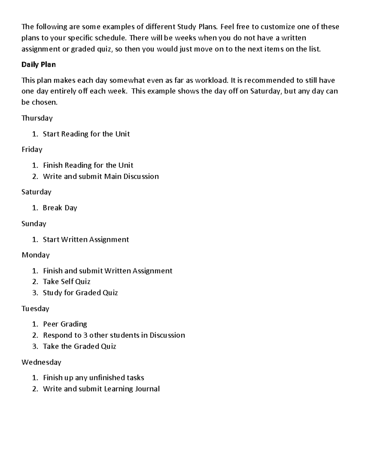 Microsoft Word - Example Study Plans for use at Uo People - The ...
