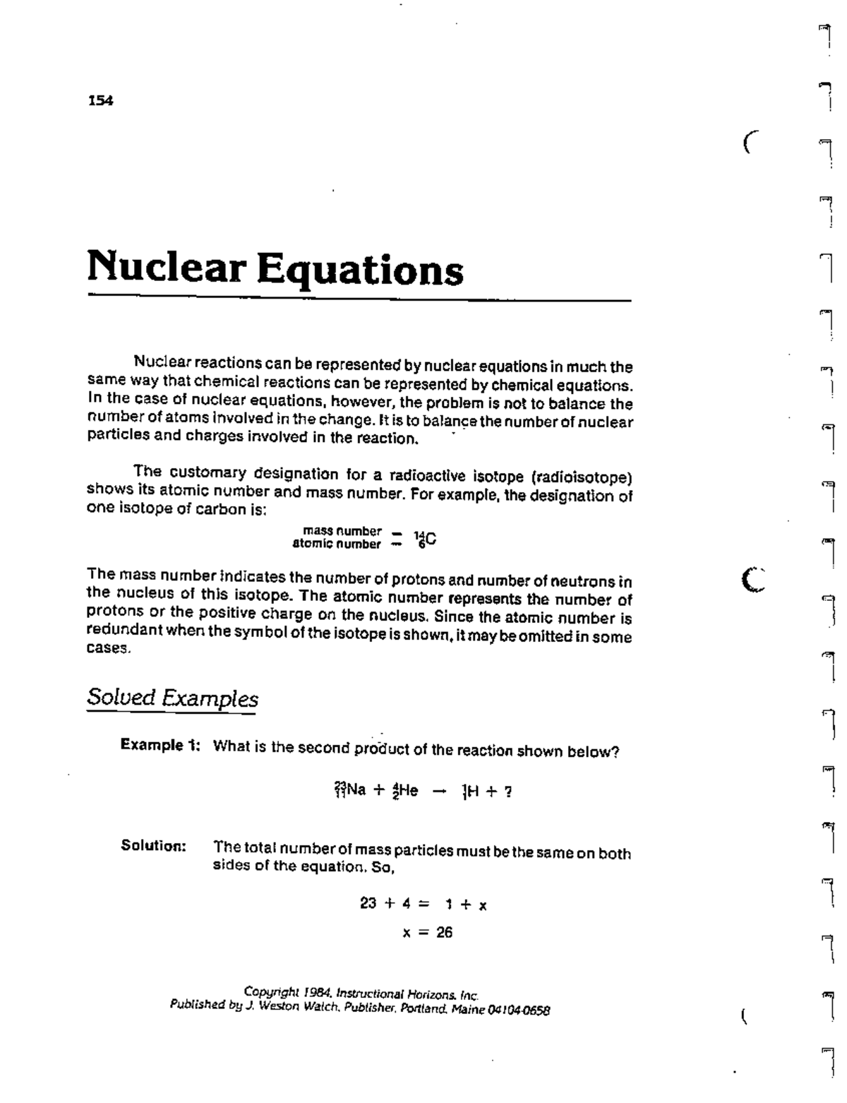 Nuclear Equations - Notes - 154 Nuclear Equations T 1 ! (fim. - Studocu