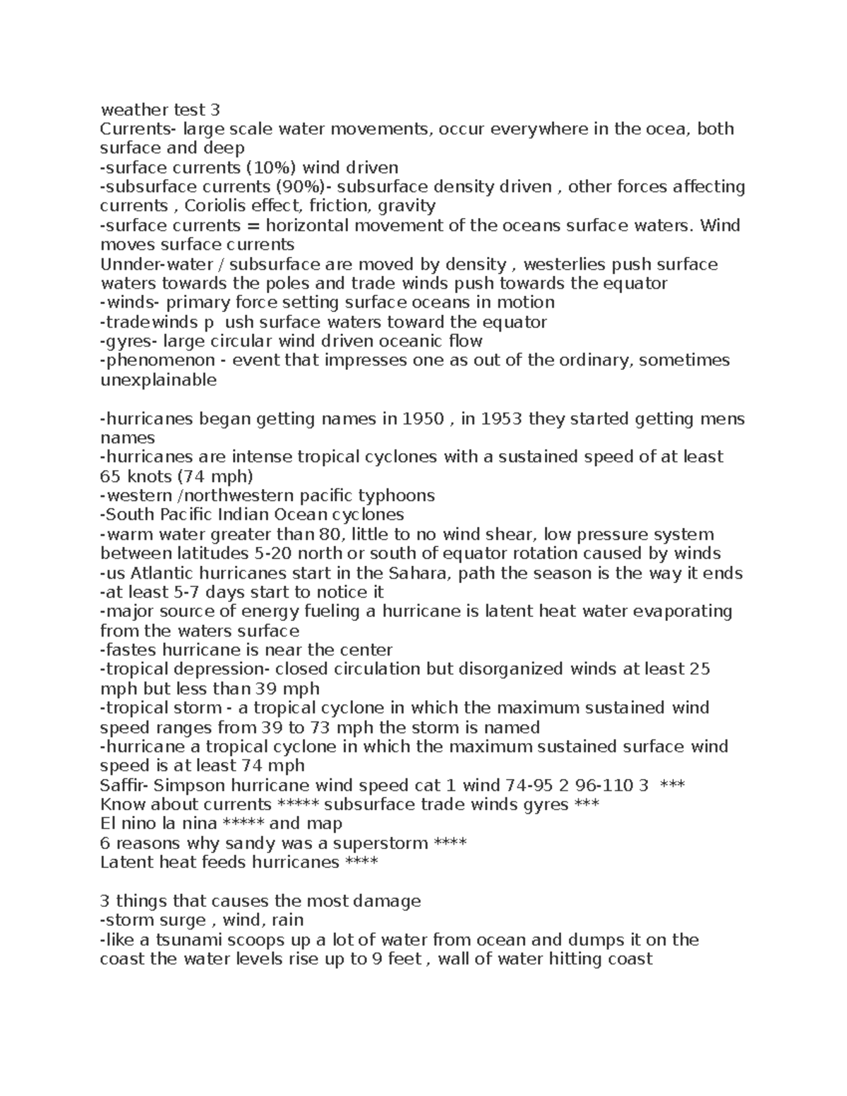 Weather and climate exam 3 - weather test 3 Currents- large scale water ...