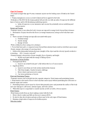 EMT Notes Chapt 9 - Chpt 9 Patient Assessment The assessment process is ...