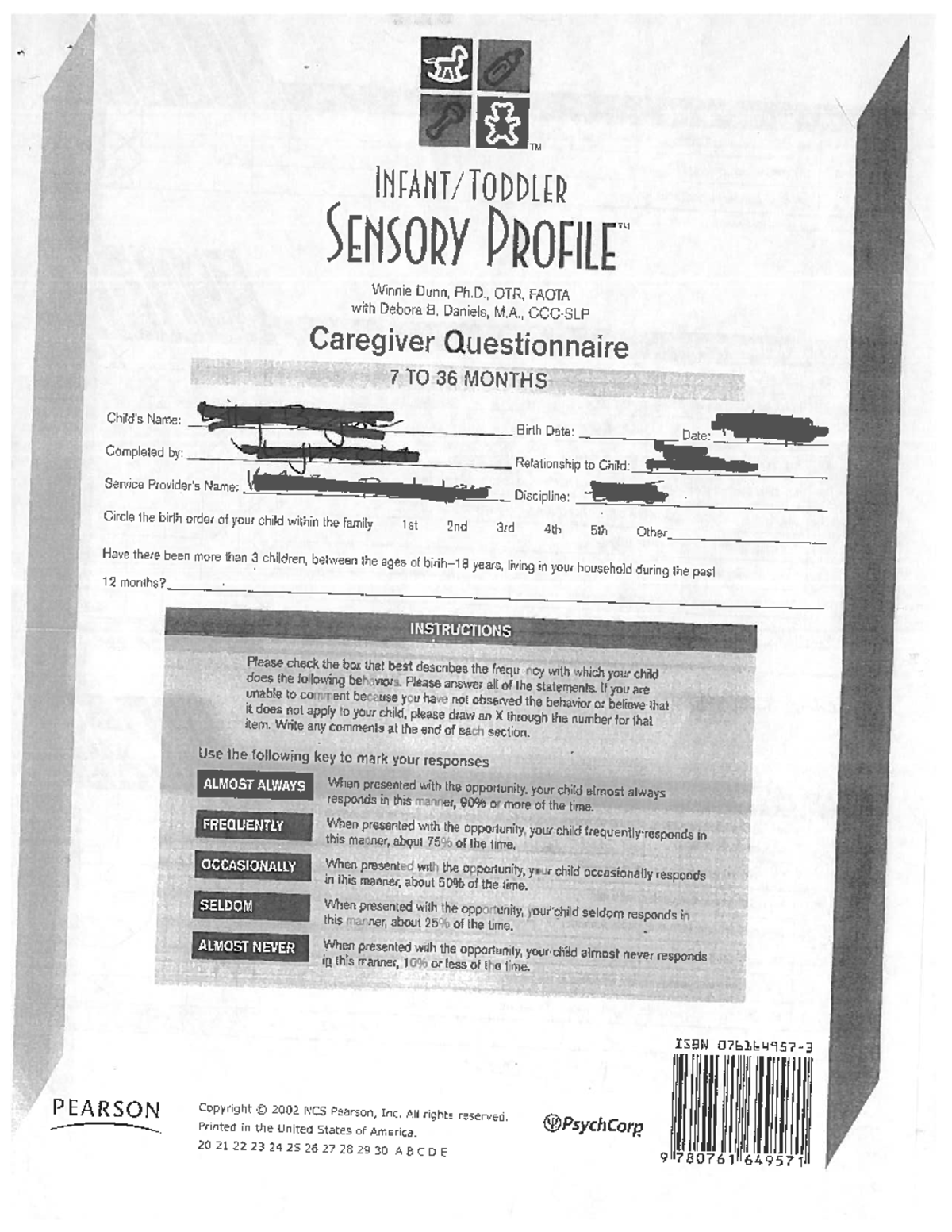 Sensory profile example - Public Health - Studocu