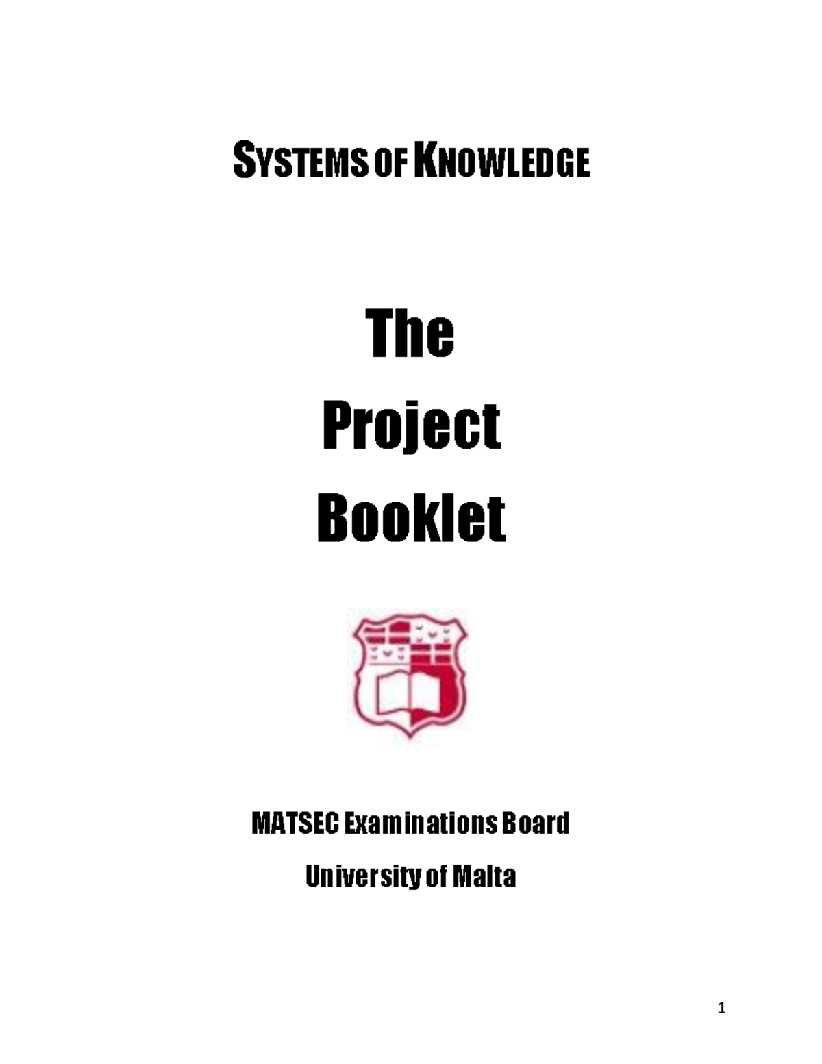 Systems of Knowledge Booklet - Studocu