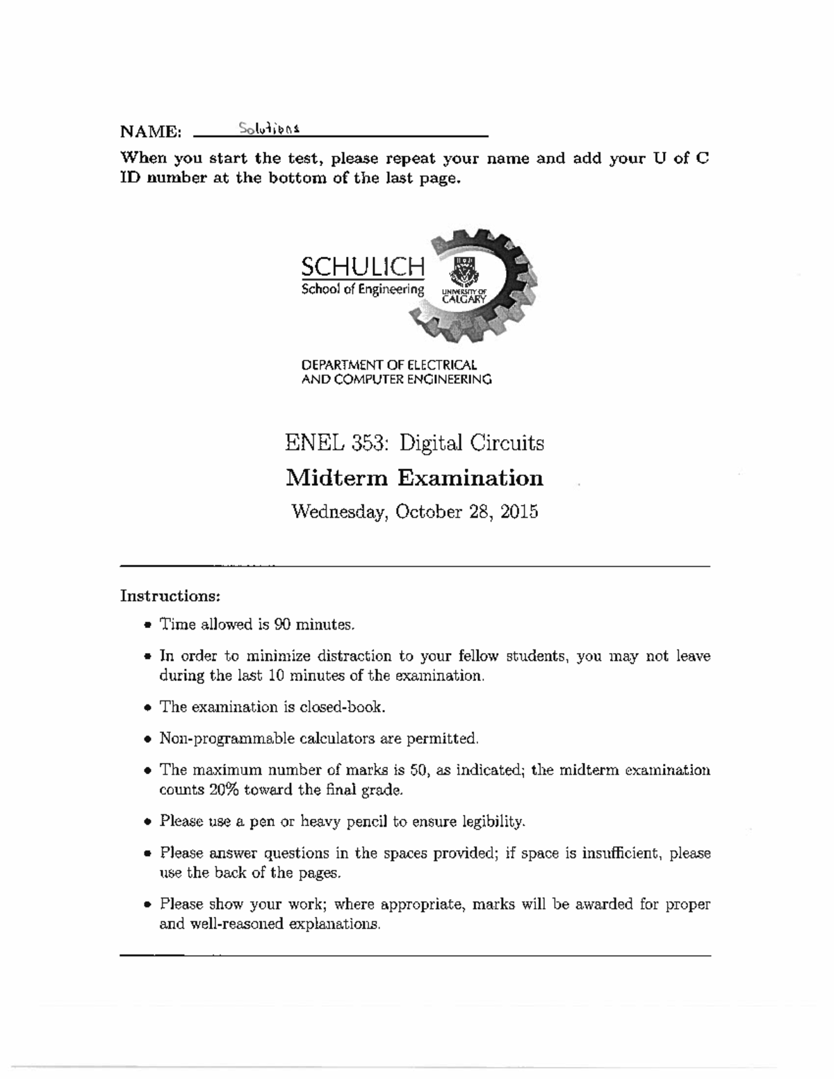Midterm 15 solutions - Pratice stuff - ENEL 353 - Studocu