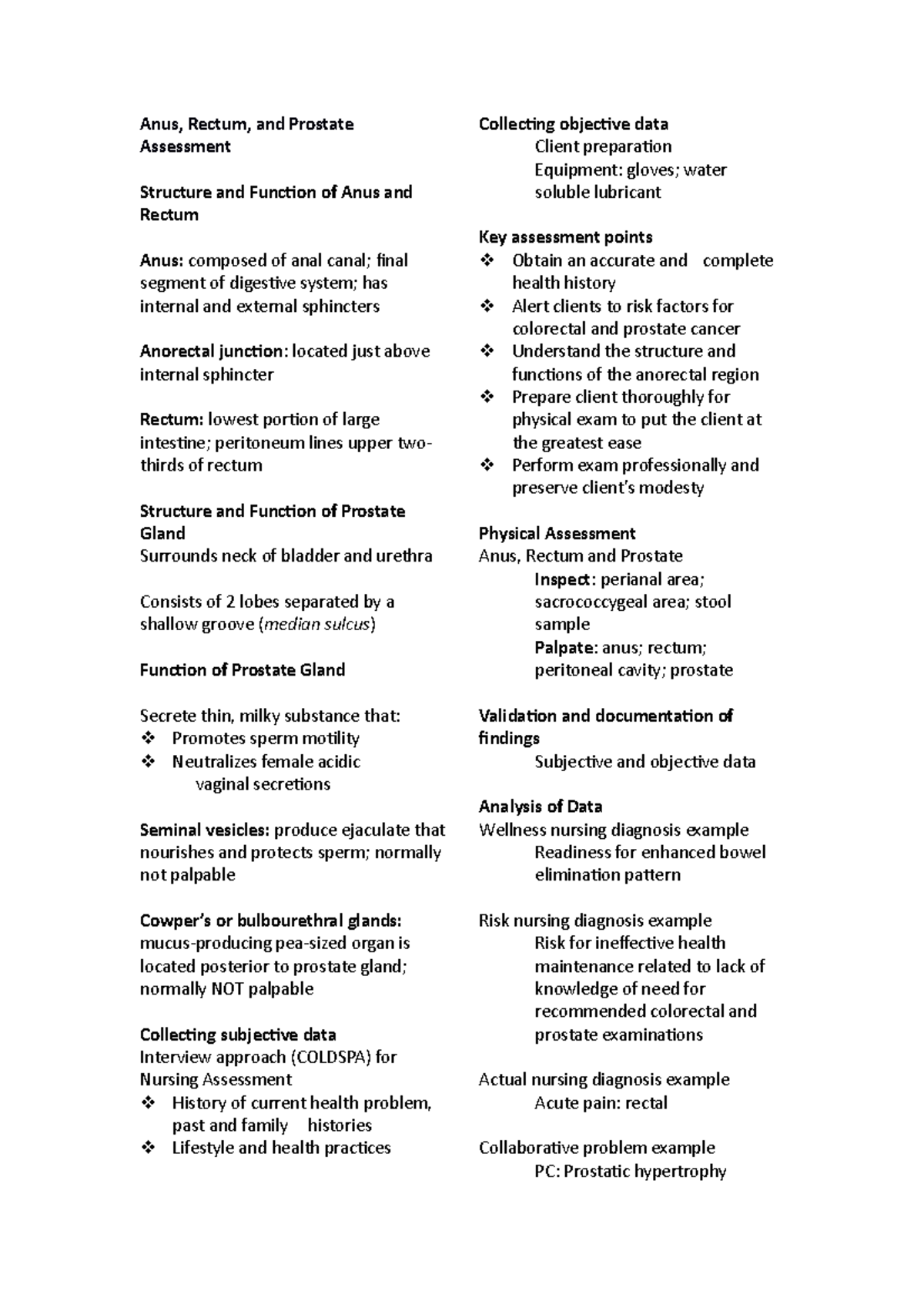Anus, Rectum, and Prostate Assessment - Anus, Rectum, and Prostate ...