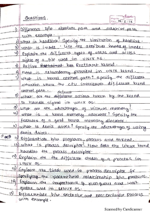 Operating System - short notes with important theory - Operating System ...