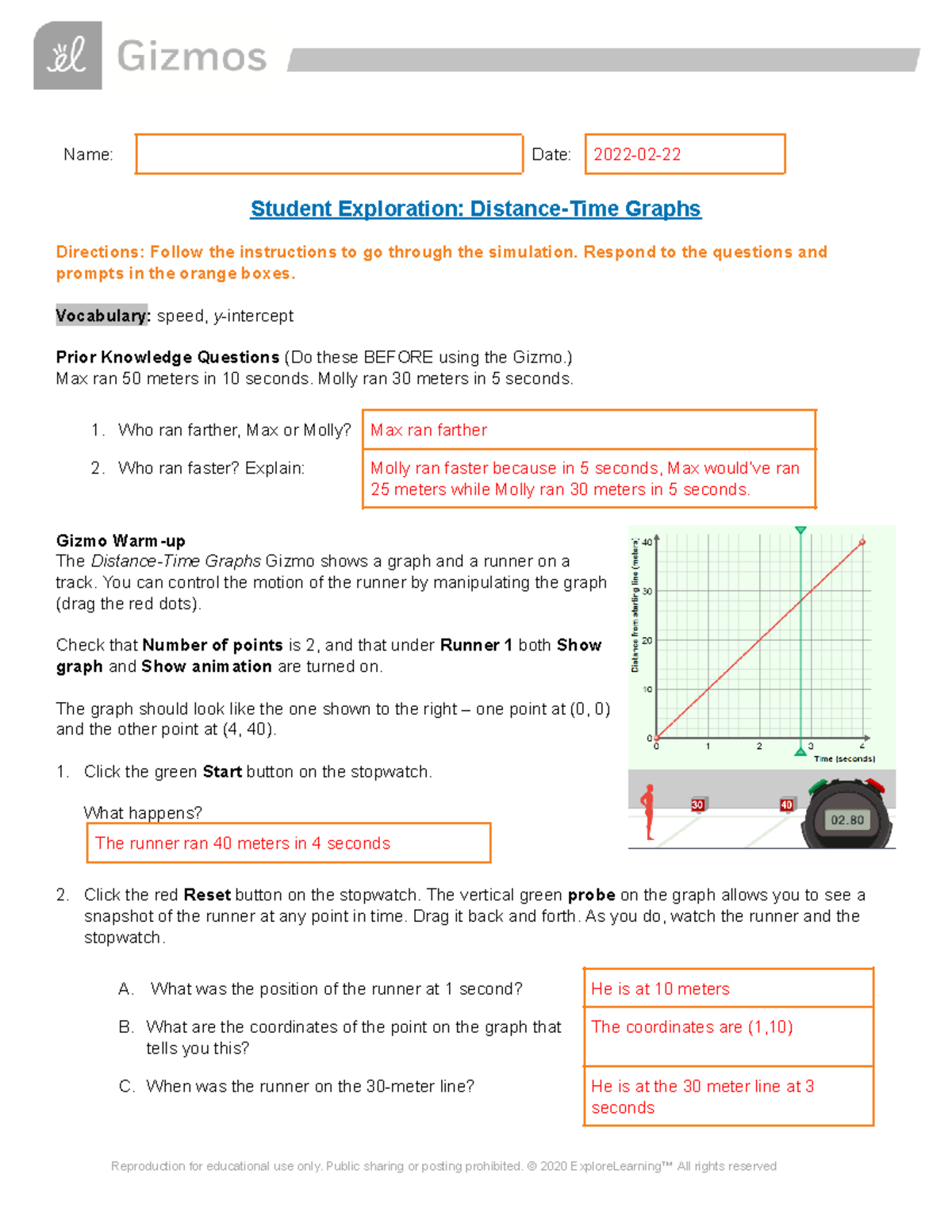 Copy of 2022-02-18 - Online LAB - Kinematics Graphs - Name: Date: 2022 ...
