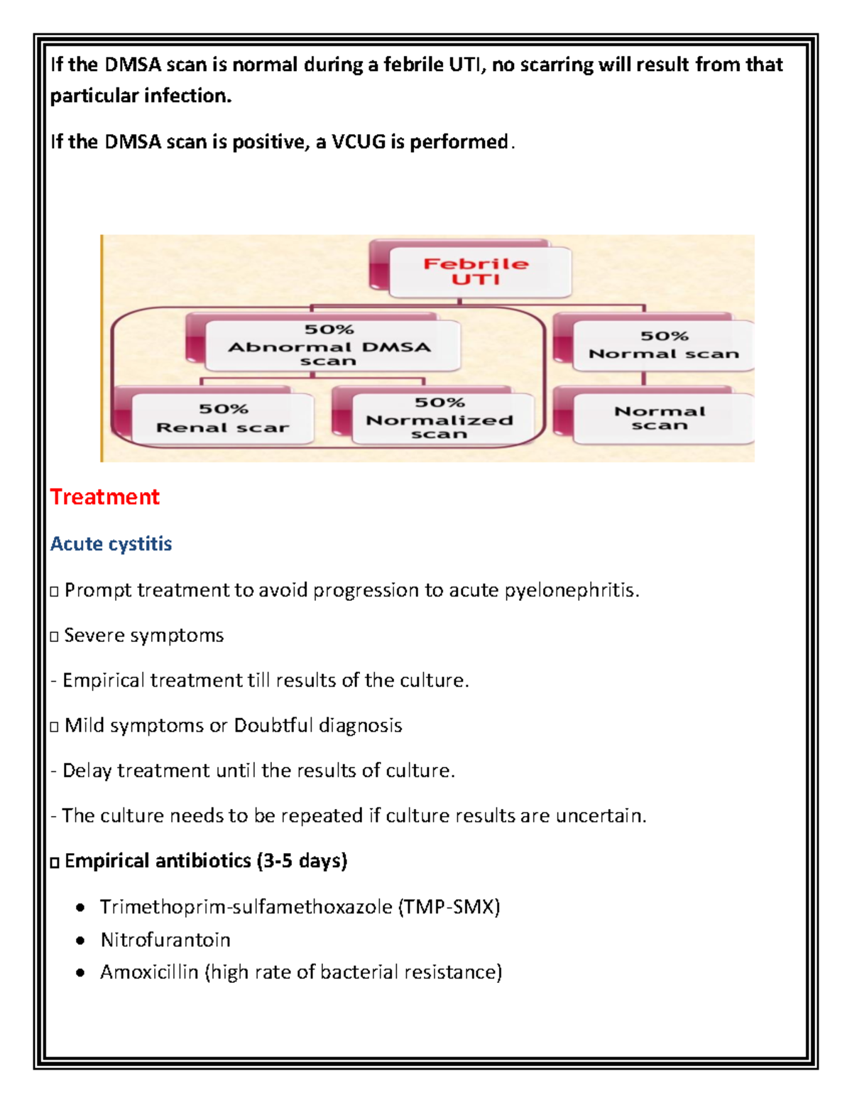 Ped-UTI treatment - How to managment and control UTI - If the DMSA scan ...