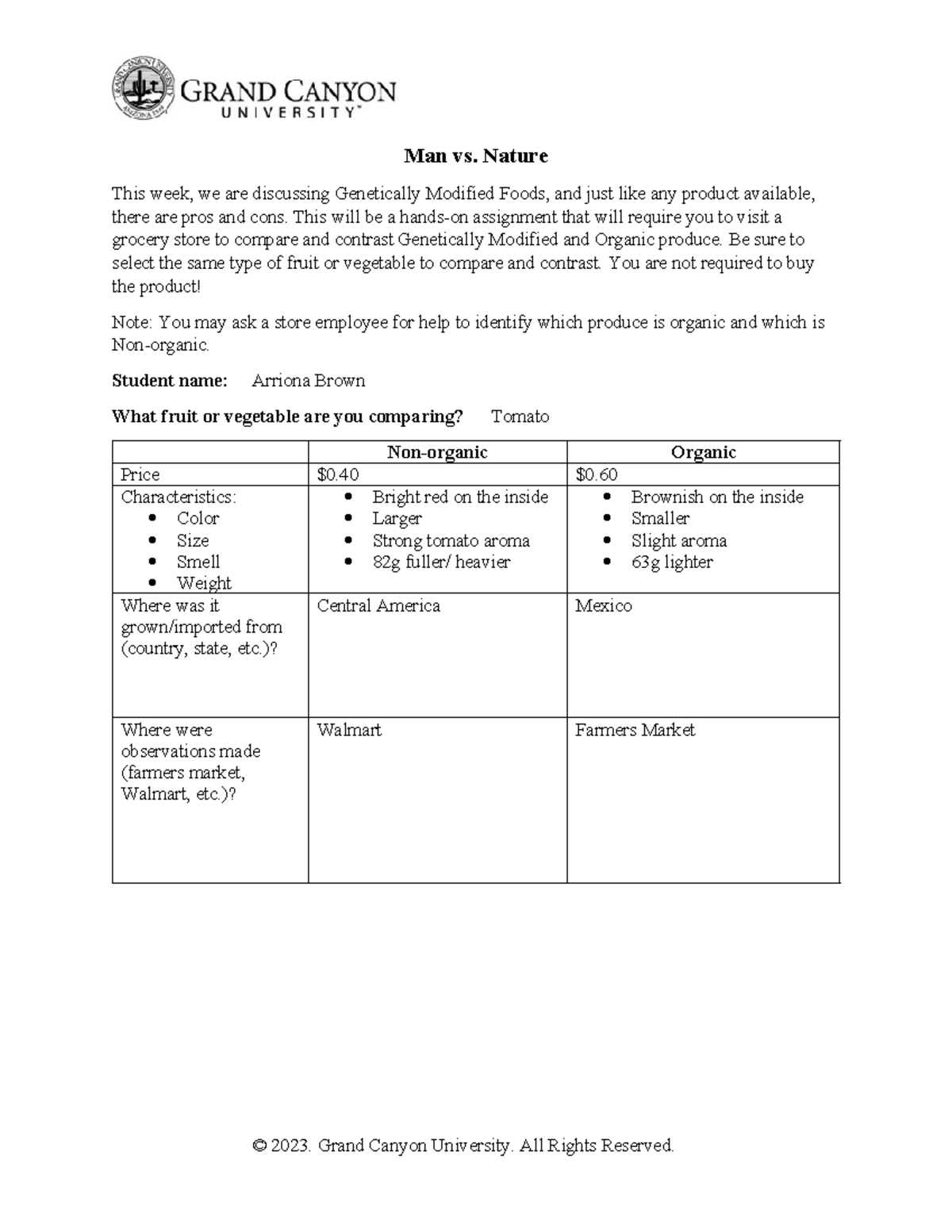 BIO 220 T4 Man Vs Nature - worksheet - Man vs. Nature This week, we are ...