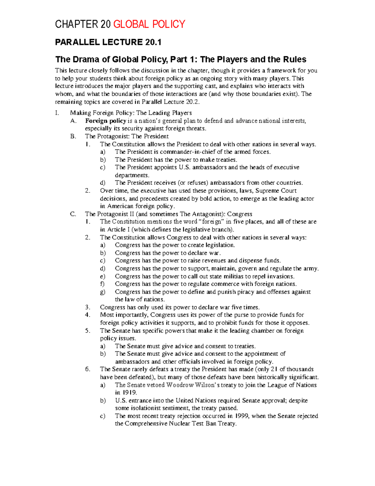 Ch20 Global Policy - Political Thinking - CHAPTER 20 GLOBAL POLICY ...