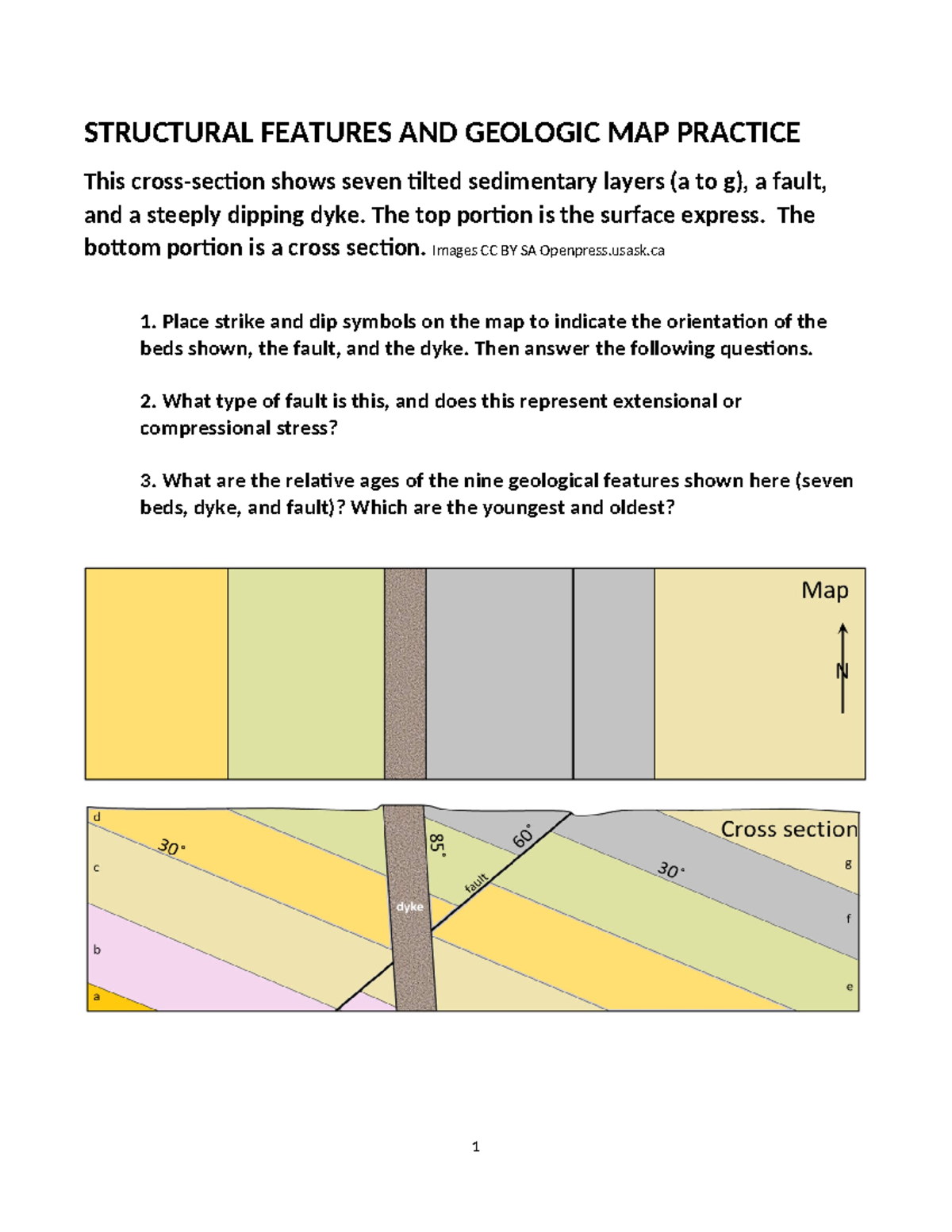 8 structural Geo maps homework - STRUCTURAL FEATURES AND GEOLOGIC MAP ...