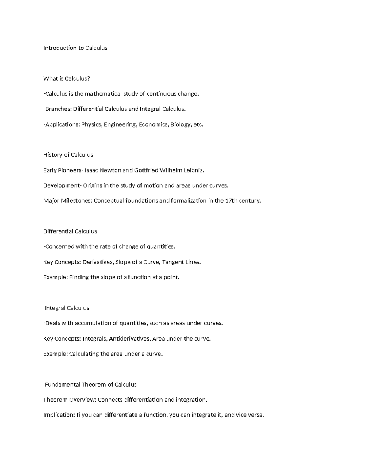 Introductionto Calculus - Introduction to Calculus What is Calculus ...