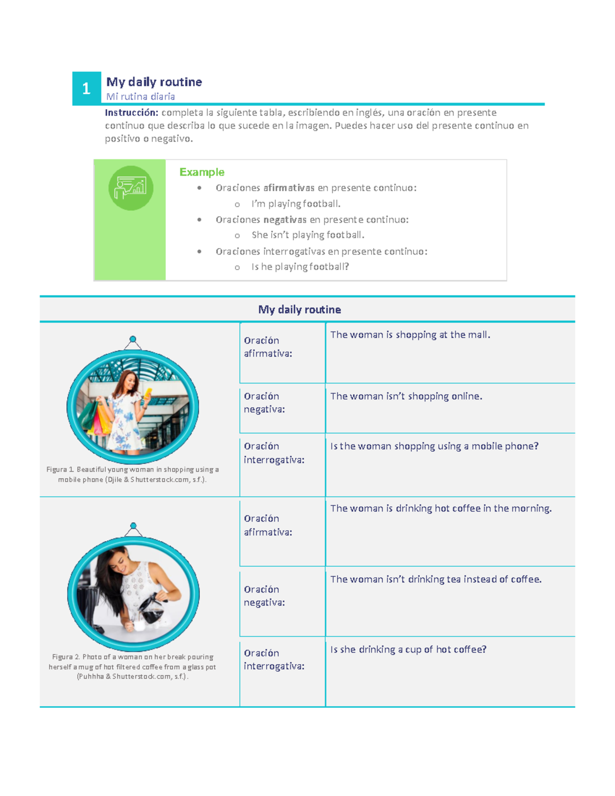 Idioma Extranjero I Reto 5 - 1 My daily routine Mi rutina diaria ...