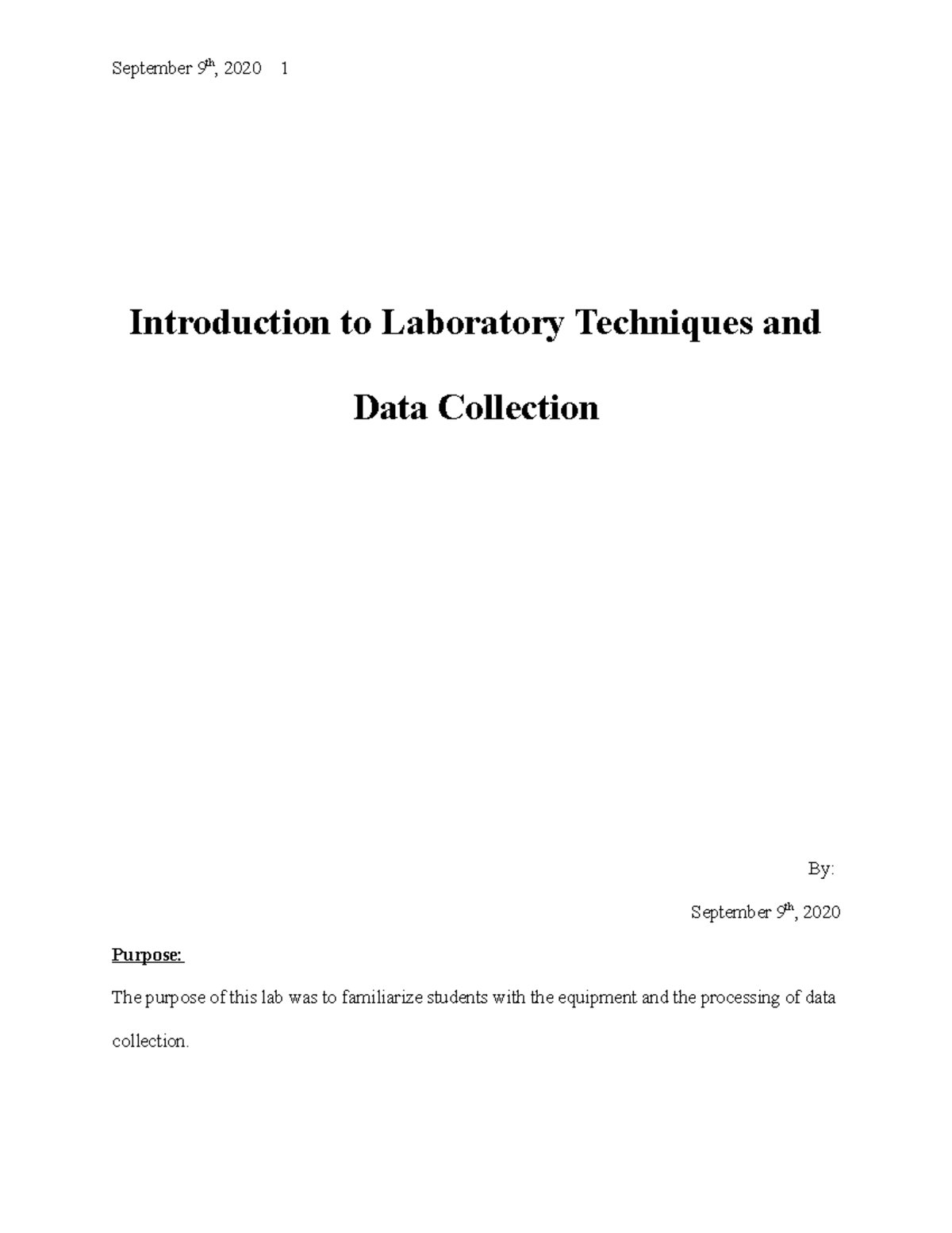 Chem Lab 1 - The first Chem lab - Introduction to Laboratory Techniques ...