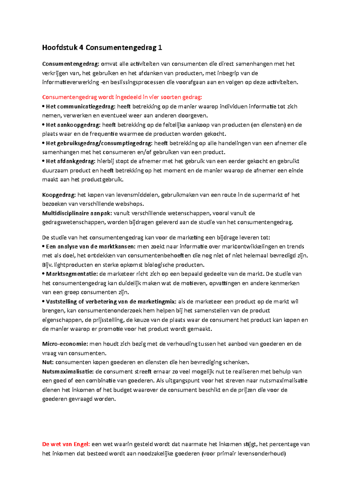 Hoofdstuk 4 Consumentengedrag 1 samenvatting - Hoofdstuk 4 Consumentengedrag 1 Consumentengedrag ...