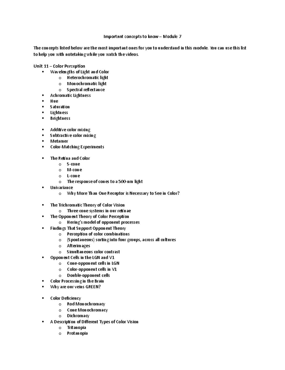 Module 7 study Guide - Important concepts to know – Module 7 The ...
