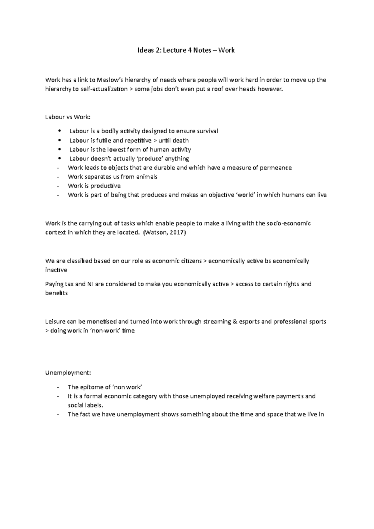 Lecture 4 Notes - Ideas 2: Lecture 4 Notes – Work Work has a link to ...