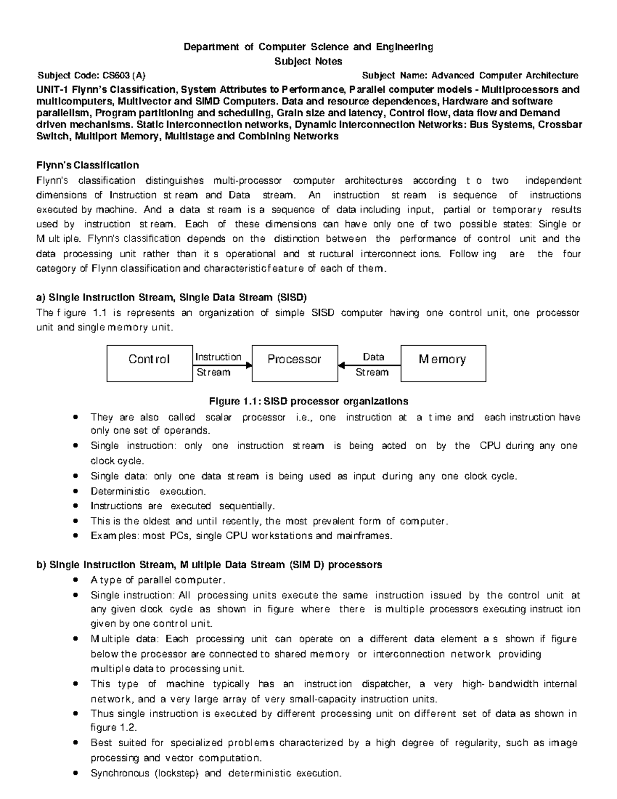 ACA RGPV Combined Notes Unit-1-5 - Department of Computer Science and ...