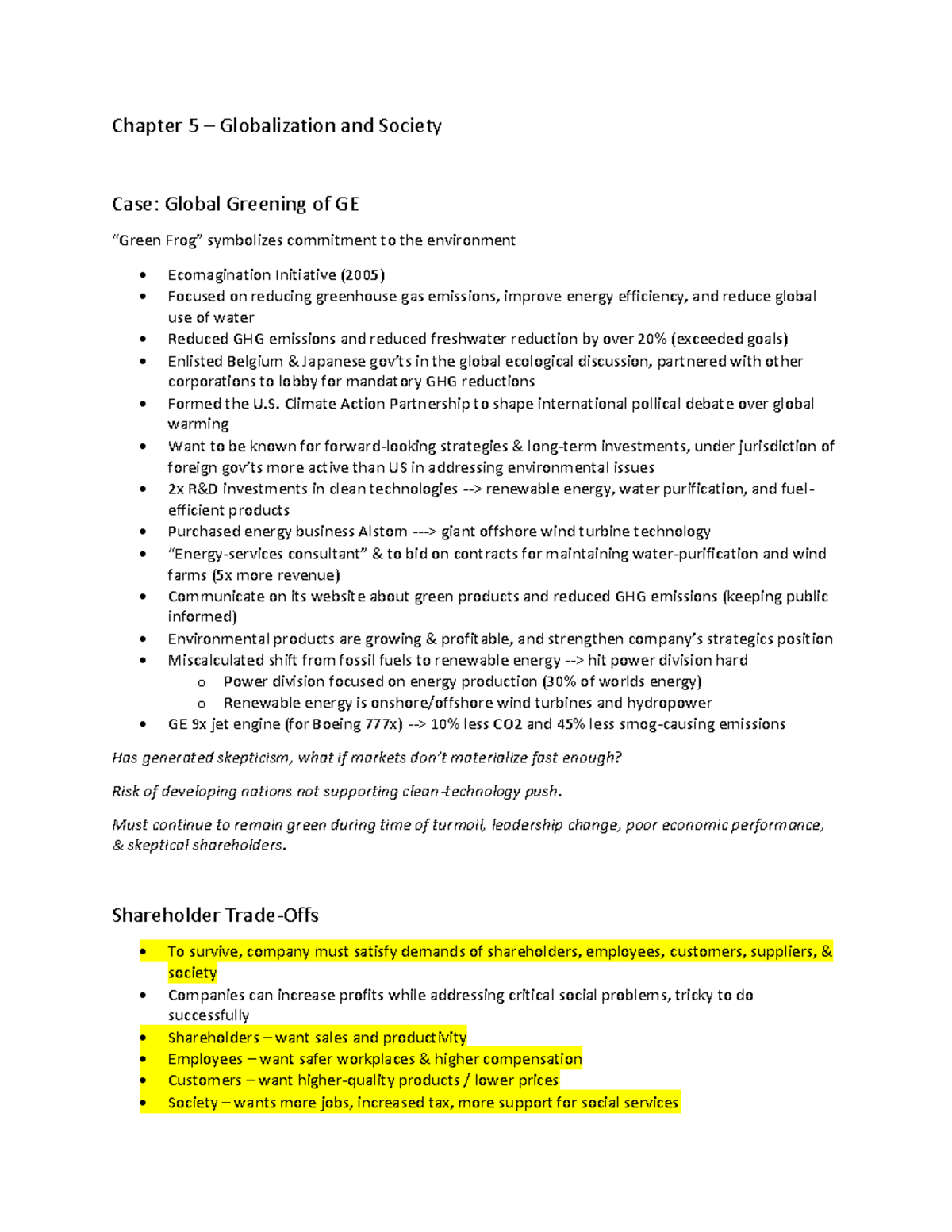 D270 Chapter 5 - Homework and Classwork - Chapter 5 – Globalization and ...